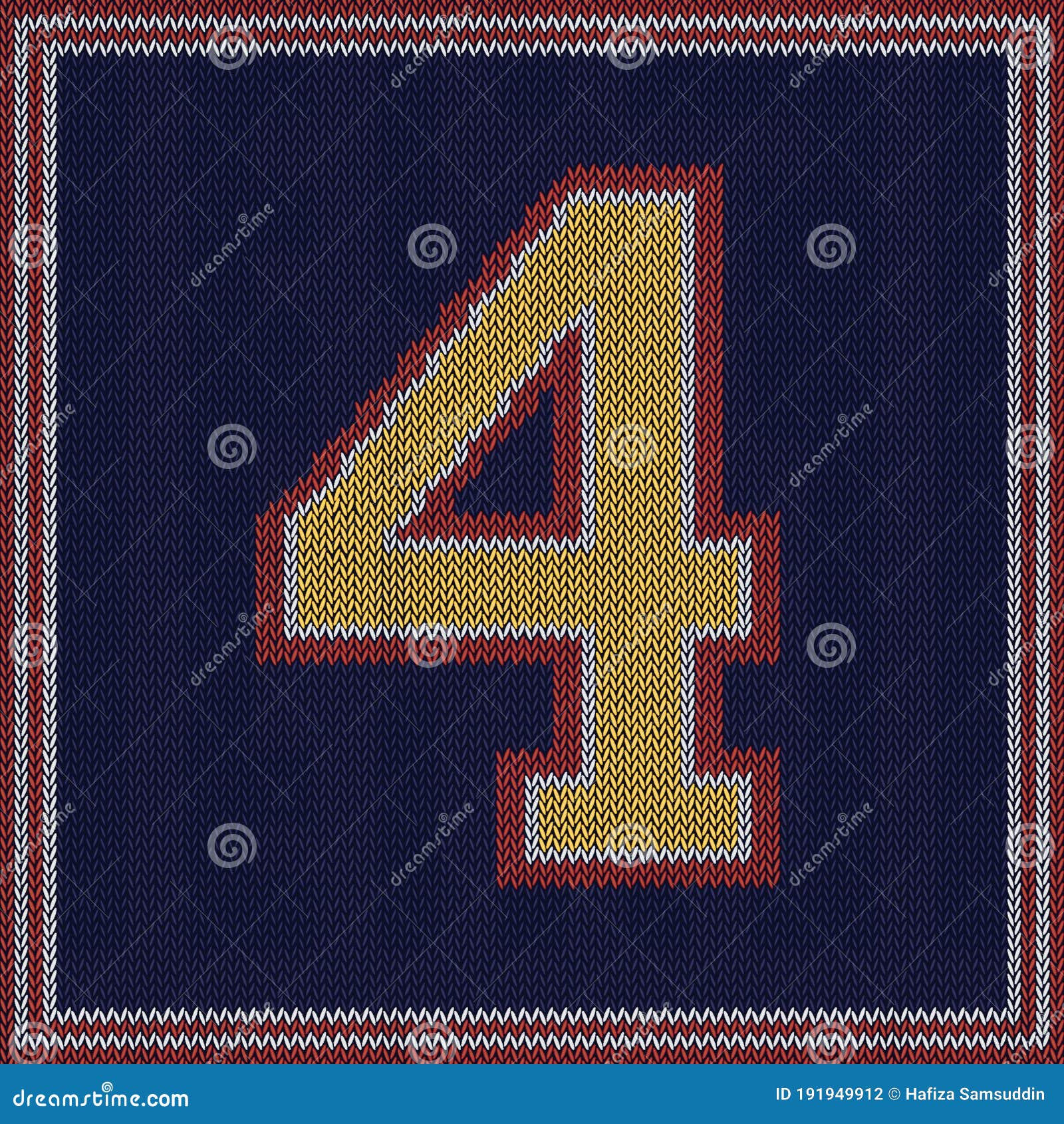 Number 4. Vector Illustration Decorative Design Stock Vector ...