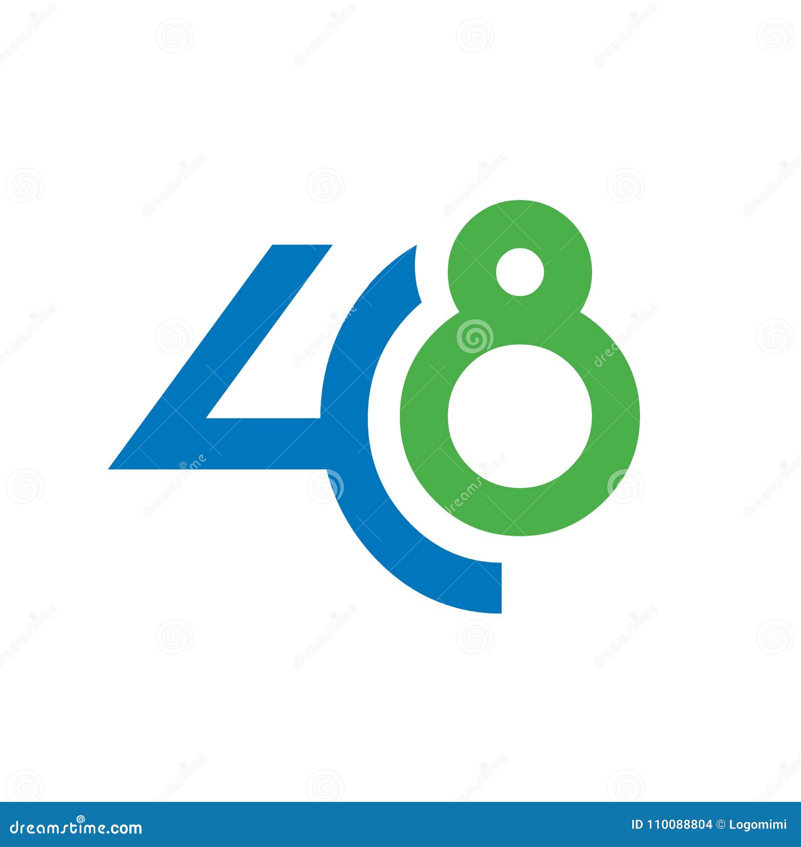 Number 48 Vector Illustration. Isolated On White Background. Stock ...