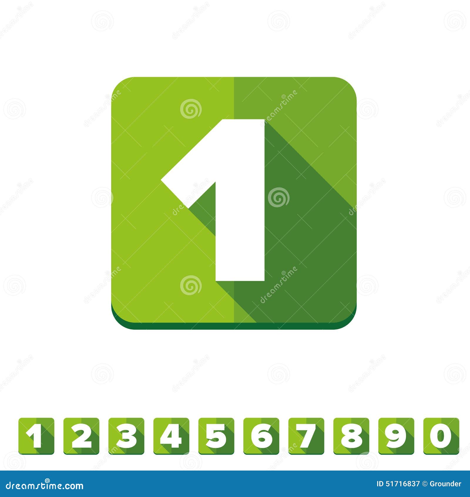 Number Vector Set Green - Flat Design Stock Vector - Illustration of ...