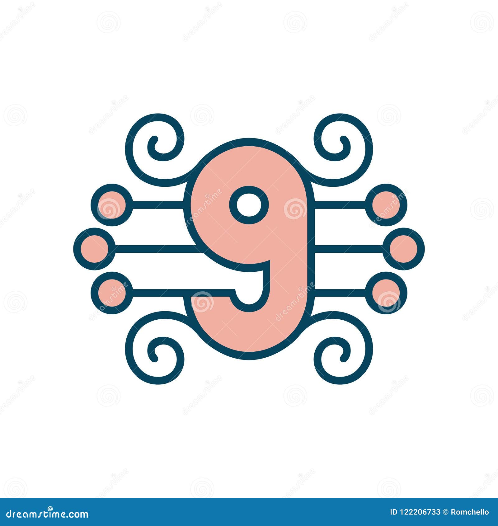 Number 9 vector sign stock vector. Illustration of letter - 122206733