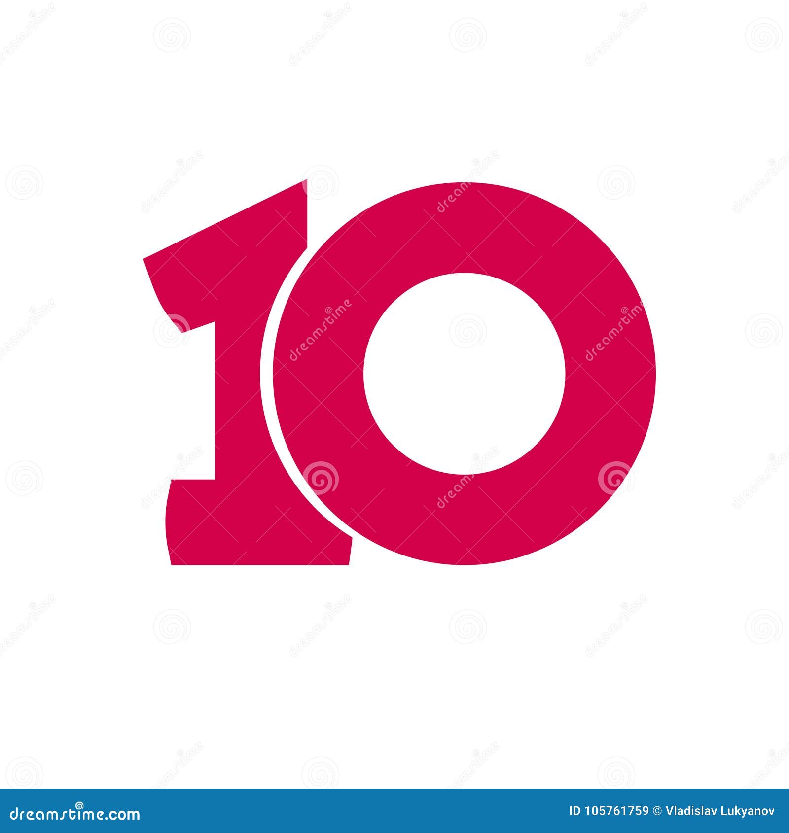 Number 10 Vector Symbol, Simple Ten Text Isolated Stock Vector ...