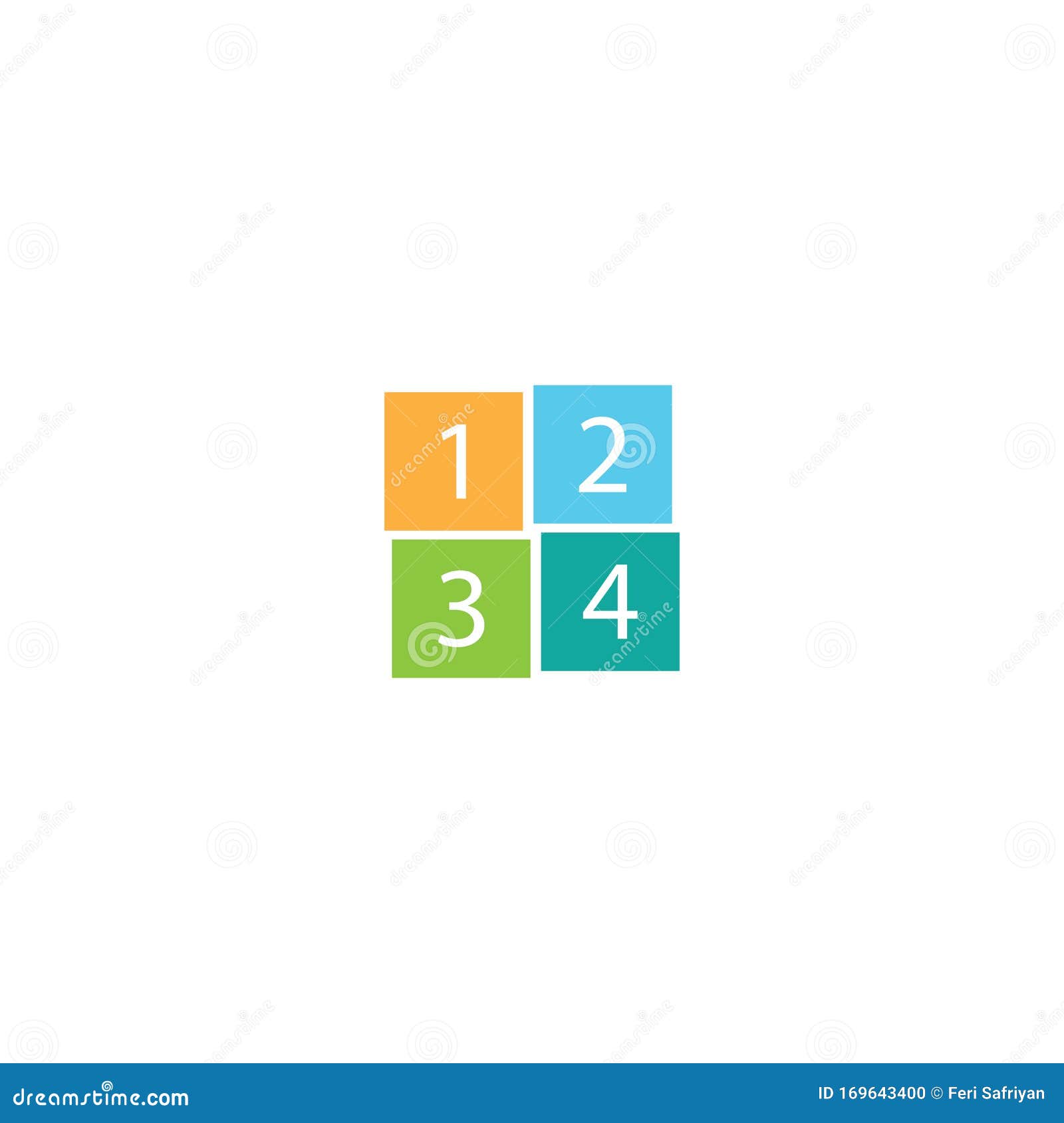 Number 1234 Icon Logo Design Vector Template. Red And Black Number 1234 ...