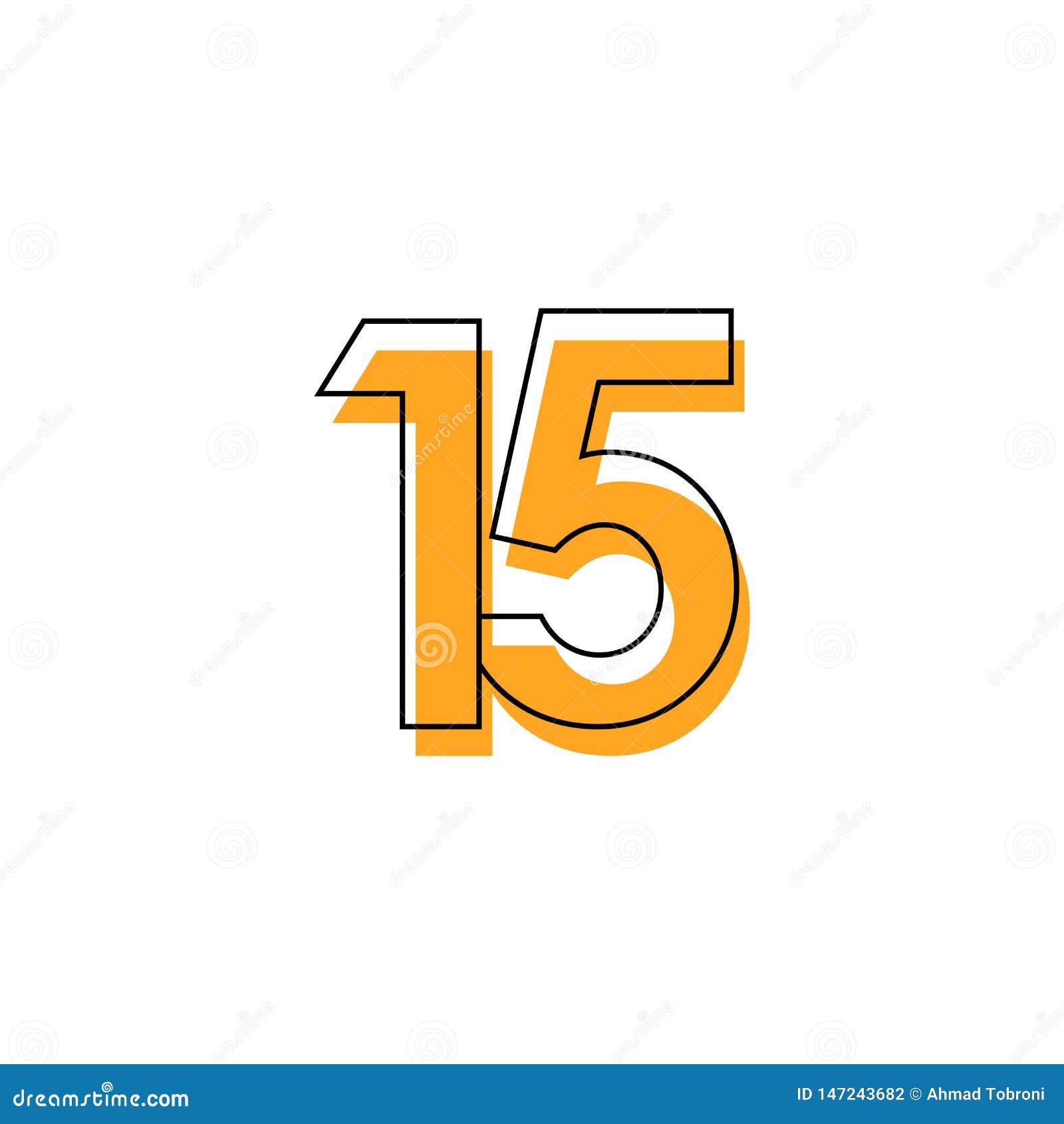 Number 15 Vector Template Design Illustration Design for Anniversary ...