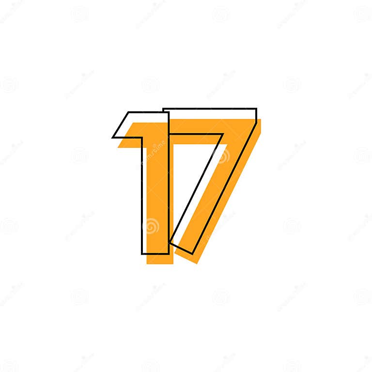 Number 17 Vector Template Design Illustration Design for Anniversary ...