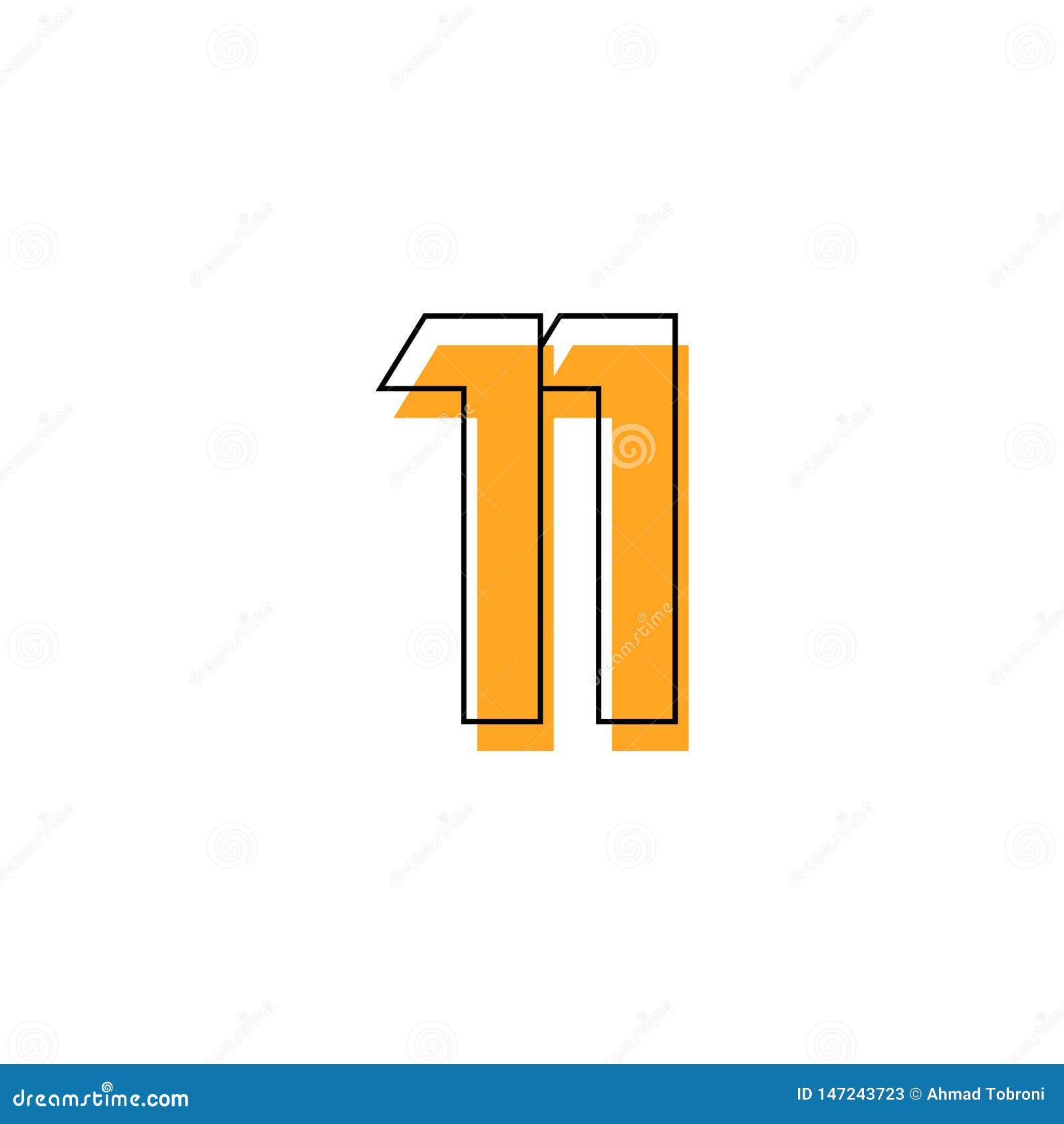 Number 11 Vector Template Design Illustration Design for Anniversary ...