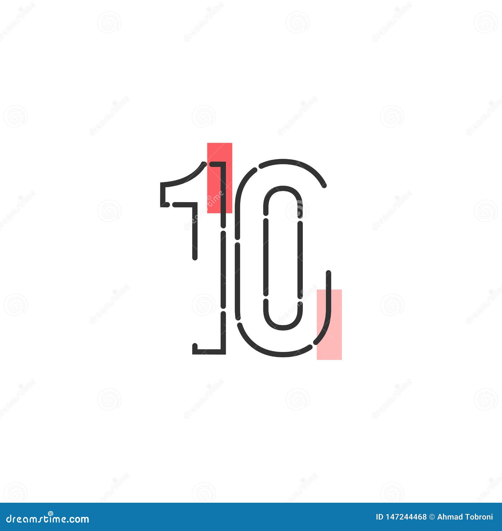 Number 10 Vector Template Design Illustration Design for Anniversary ...