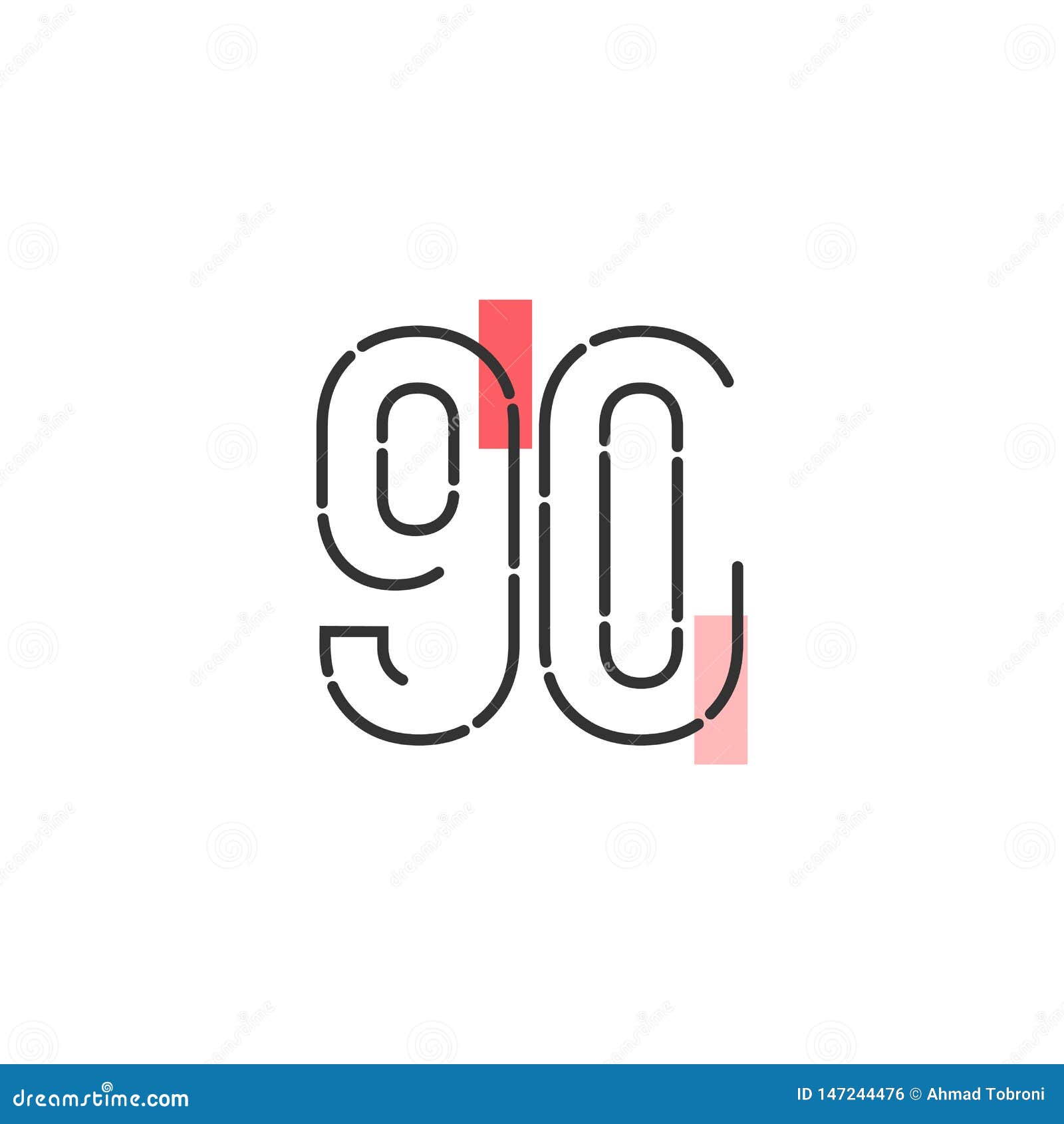 Number 90 Vector Template Design Illustration Design for Anniversary ...