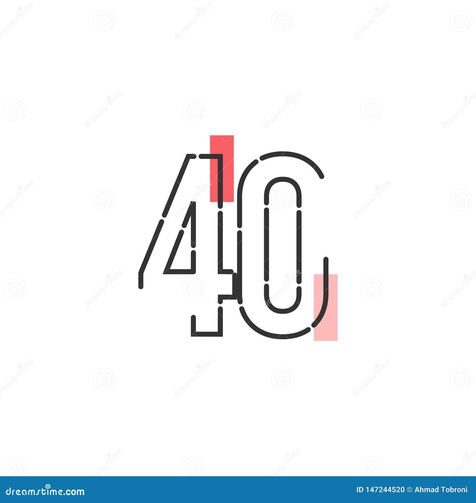 Number 40 Vector Template Design Illustration Design for Anniversary ...