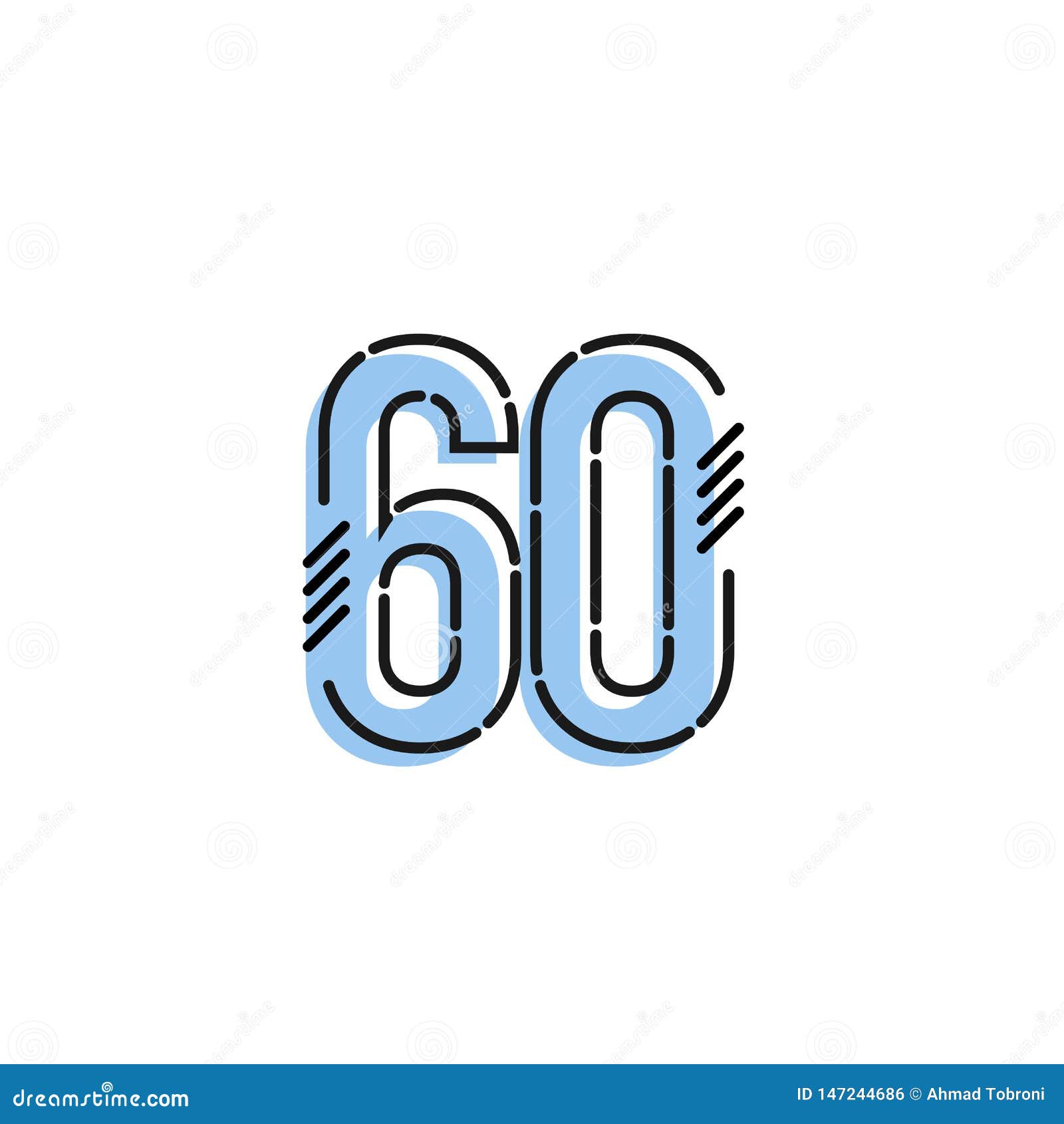 Number 60 Vector Template Design Illustration Design for Anniversary ...