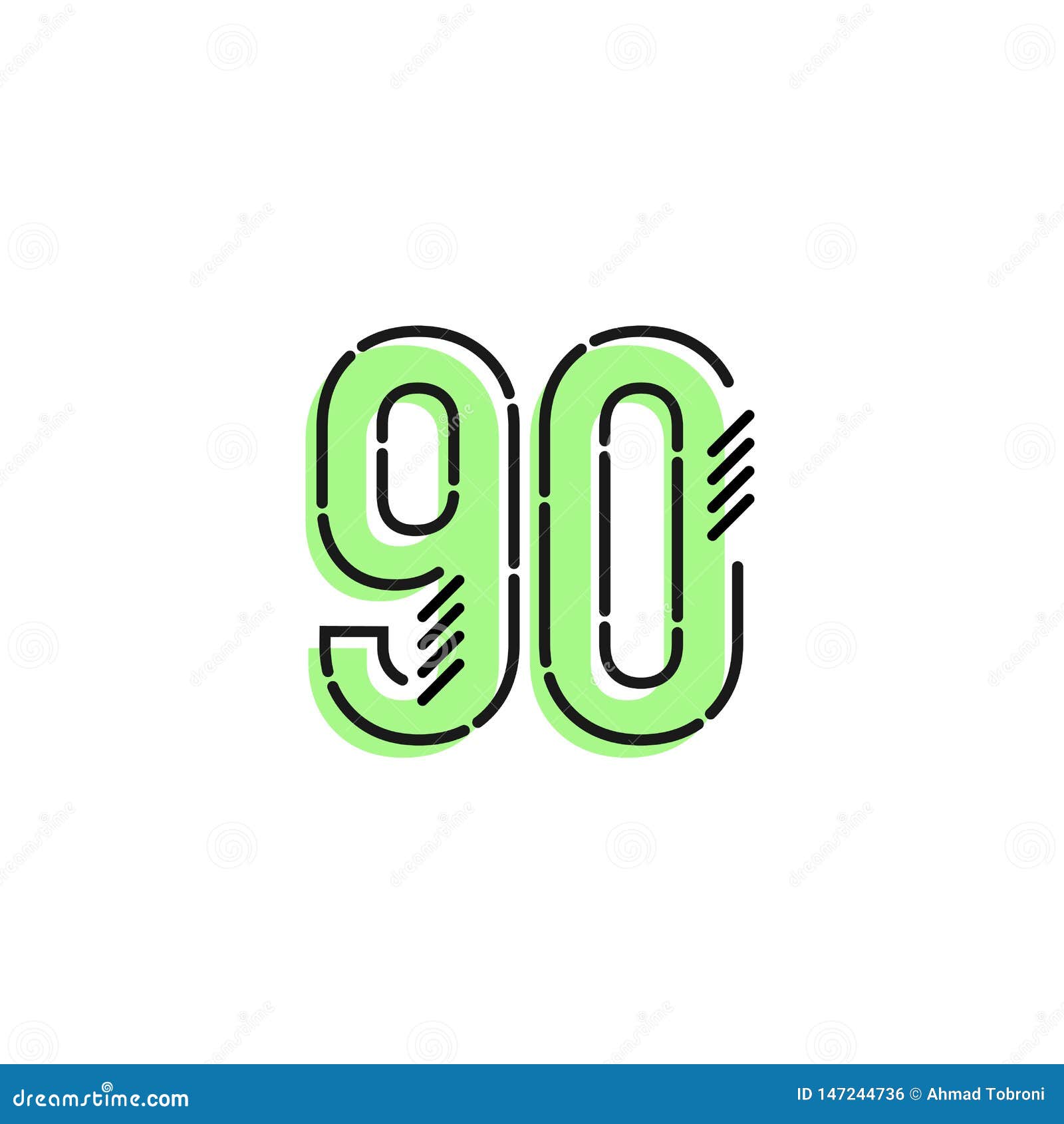Number 90 Vector Template Design Illustration Design for Anniversary ...