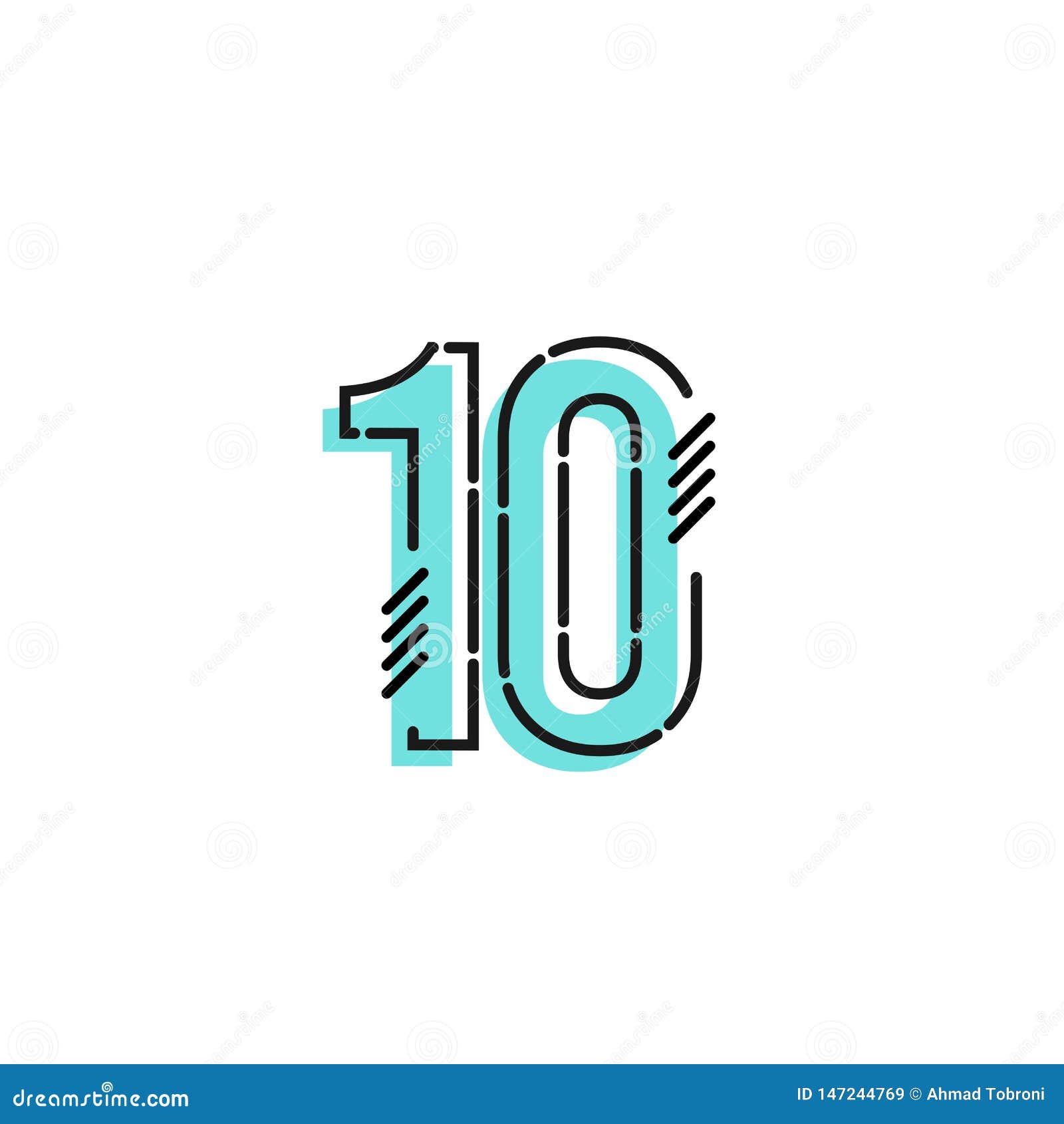 Number 10 Vector Template Design Illustration Design for Anniversary ...