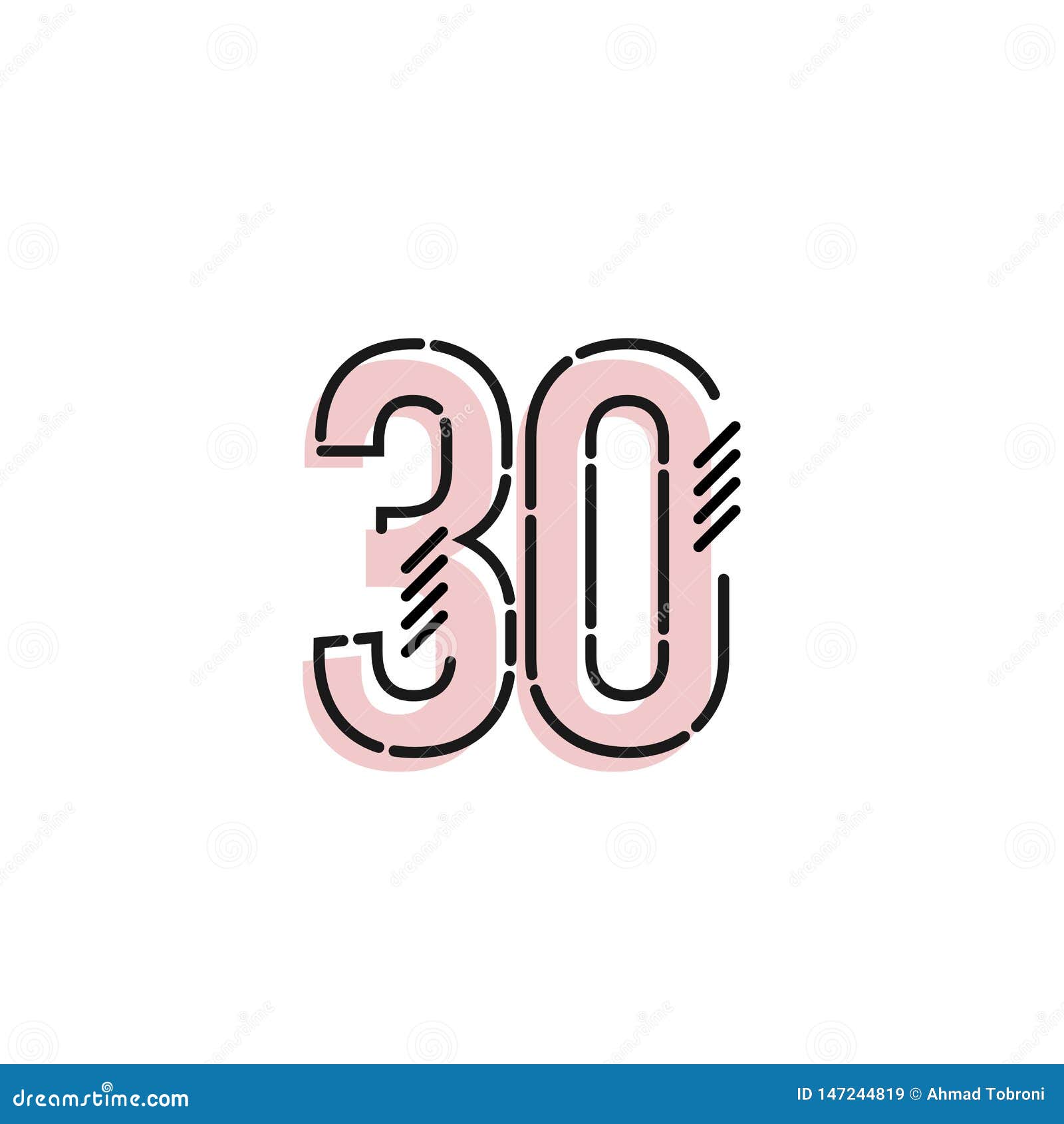 Number 30 Vector Template Design Illustration Design for Anniversary ...