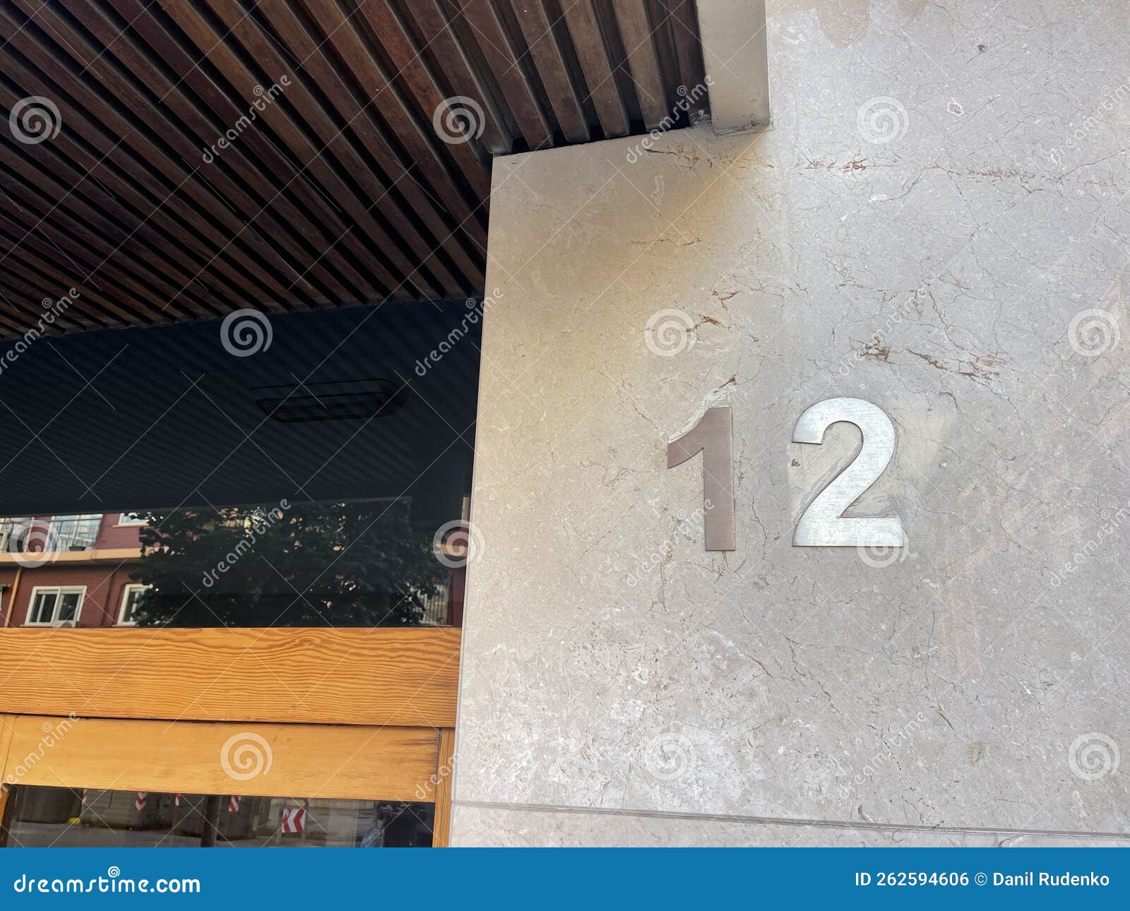 Number 12 on the Wall of the Building Stock Photo - Image of closeup ...