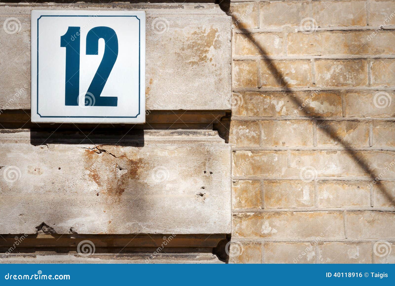 Number 12 on a wall stock photo. Image of closeup, abstract - 40118916