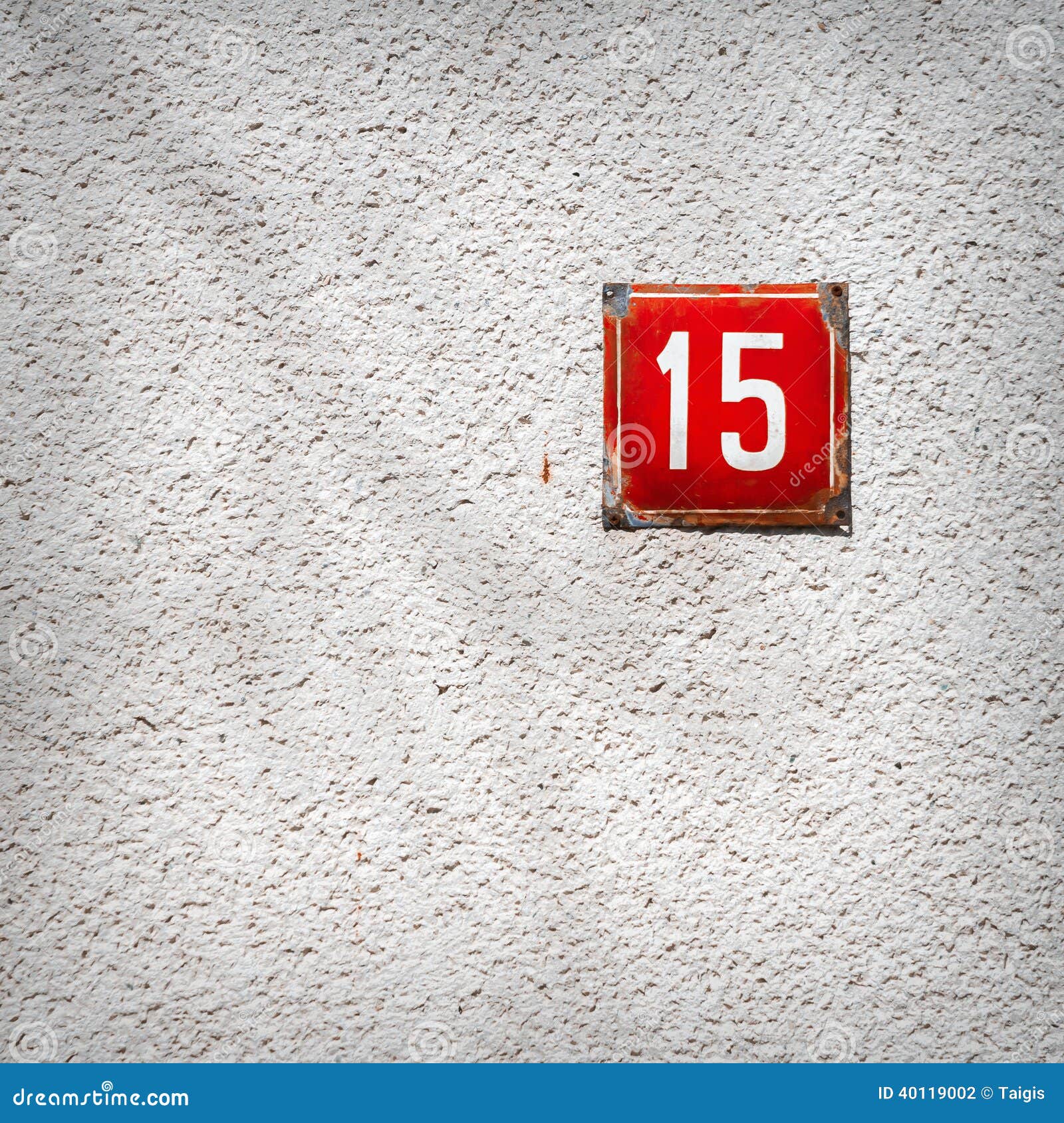 Number 15 on a wall stock photo. Image of digit, figure - 40119002