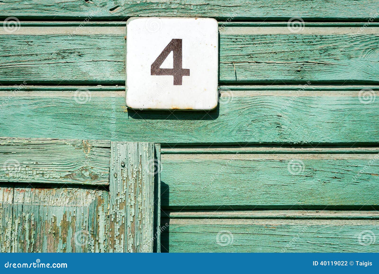 Number 4 on a wall stock photo. Image of closeup, exterior - 40119022