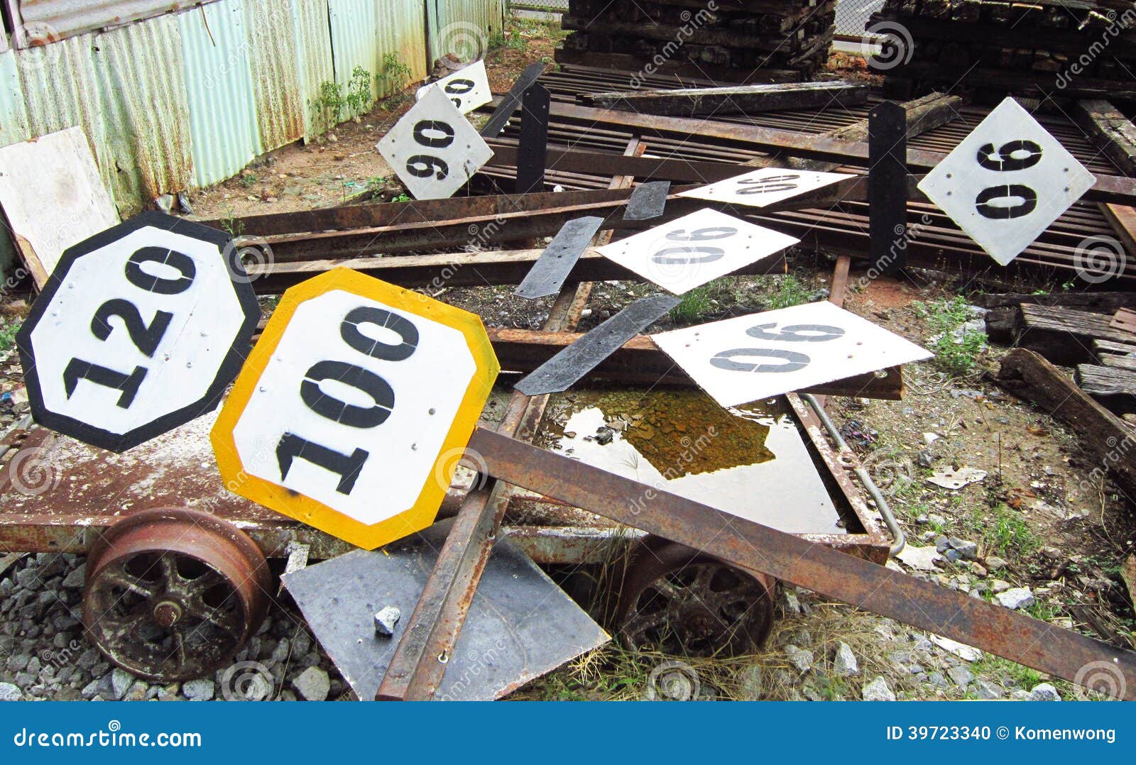 Number on Warning Sign Label Stock Photo - Image of metal, pole: 39723340