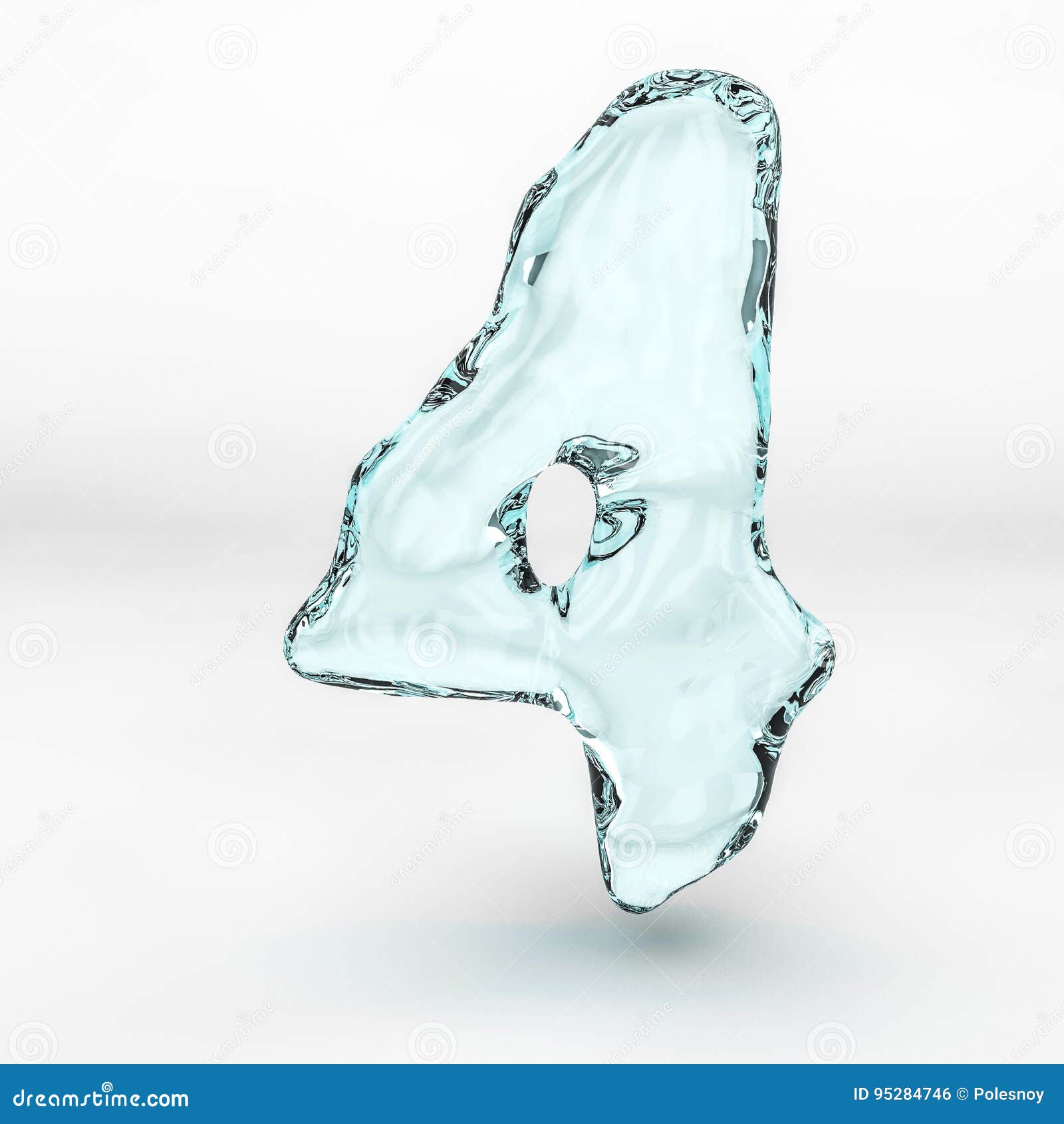 Number 4 of Water Splashes on White Background Stock Illustration ...