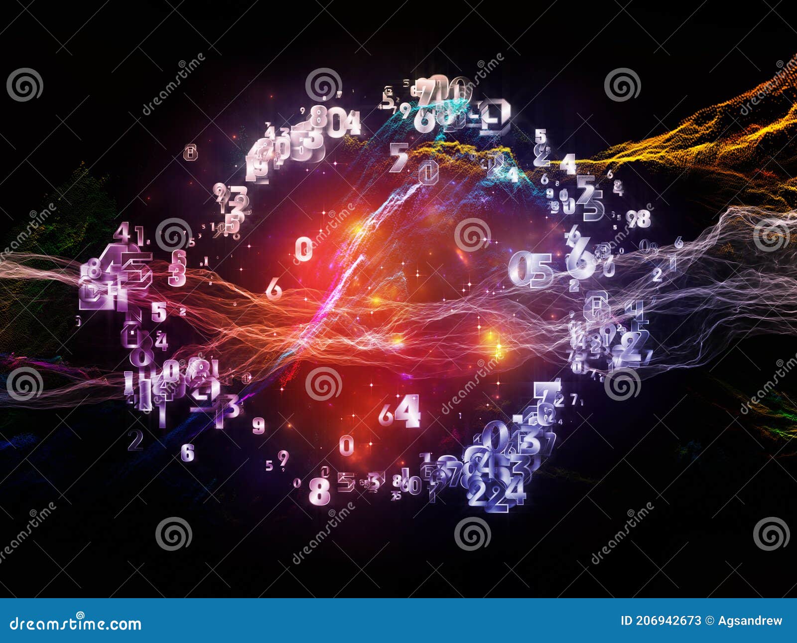 Number Wave stock illustration. Illustration of knowledge - 206942673