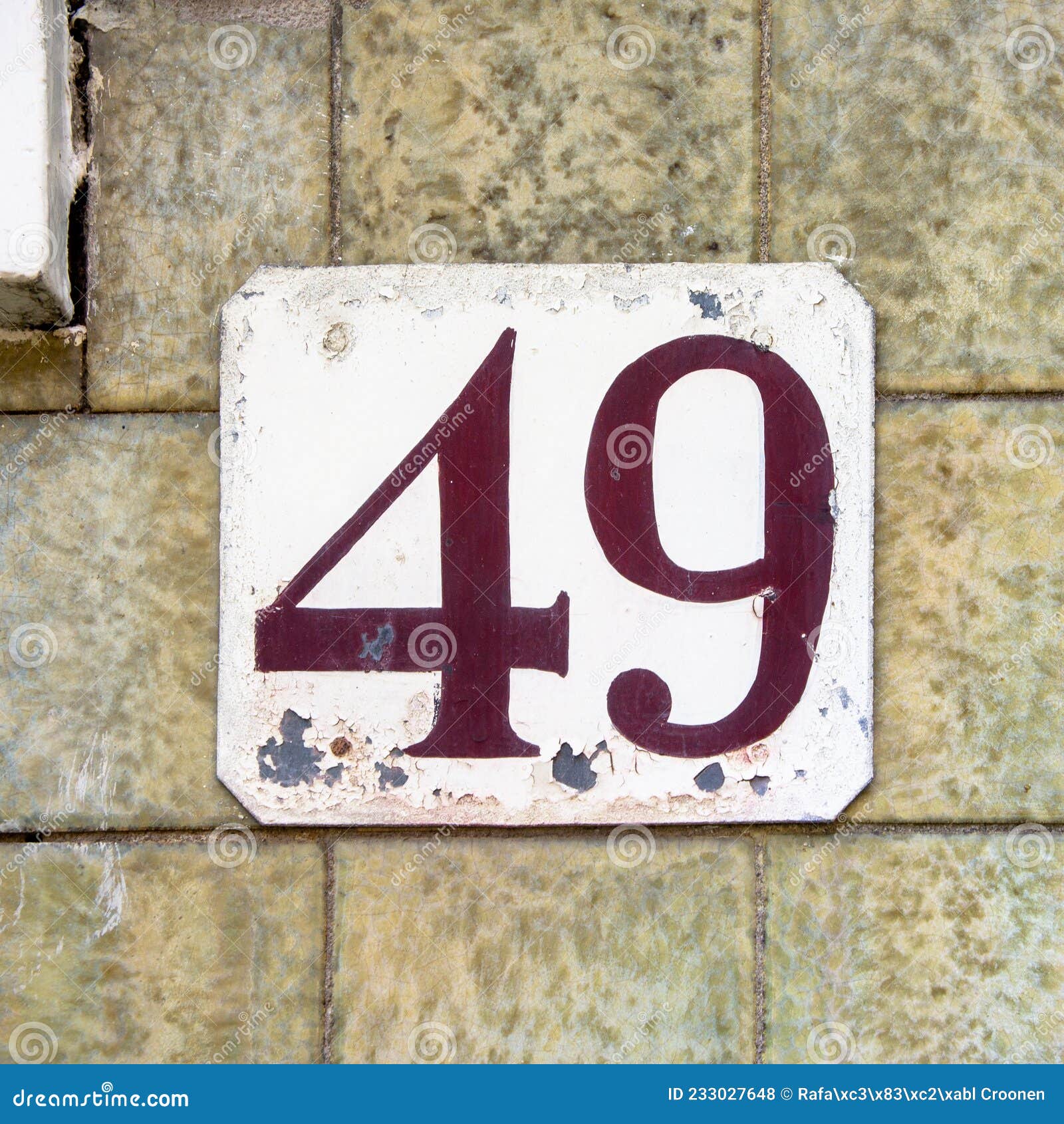 House Number 49 stock photo. Image of numerals, adornment - 233027648