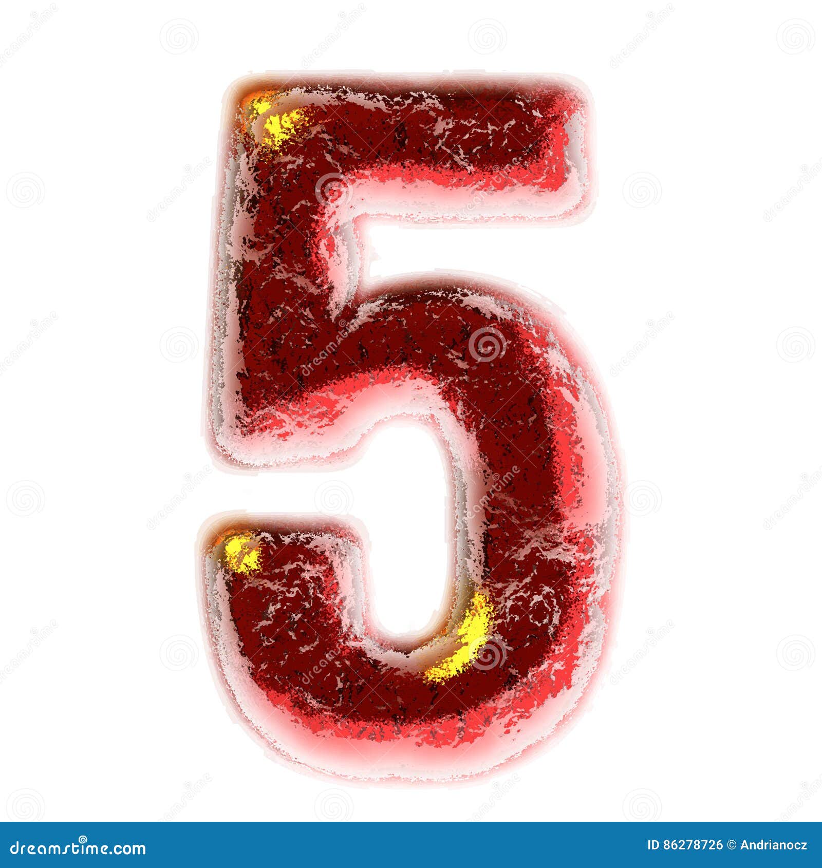 Number 5 on White Background Stock Illustration - Illustration of ...