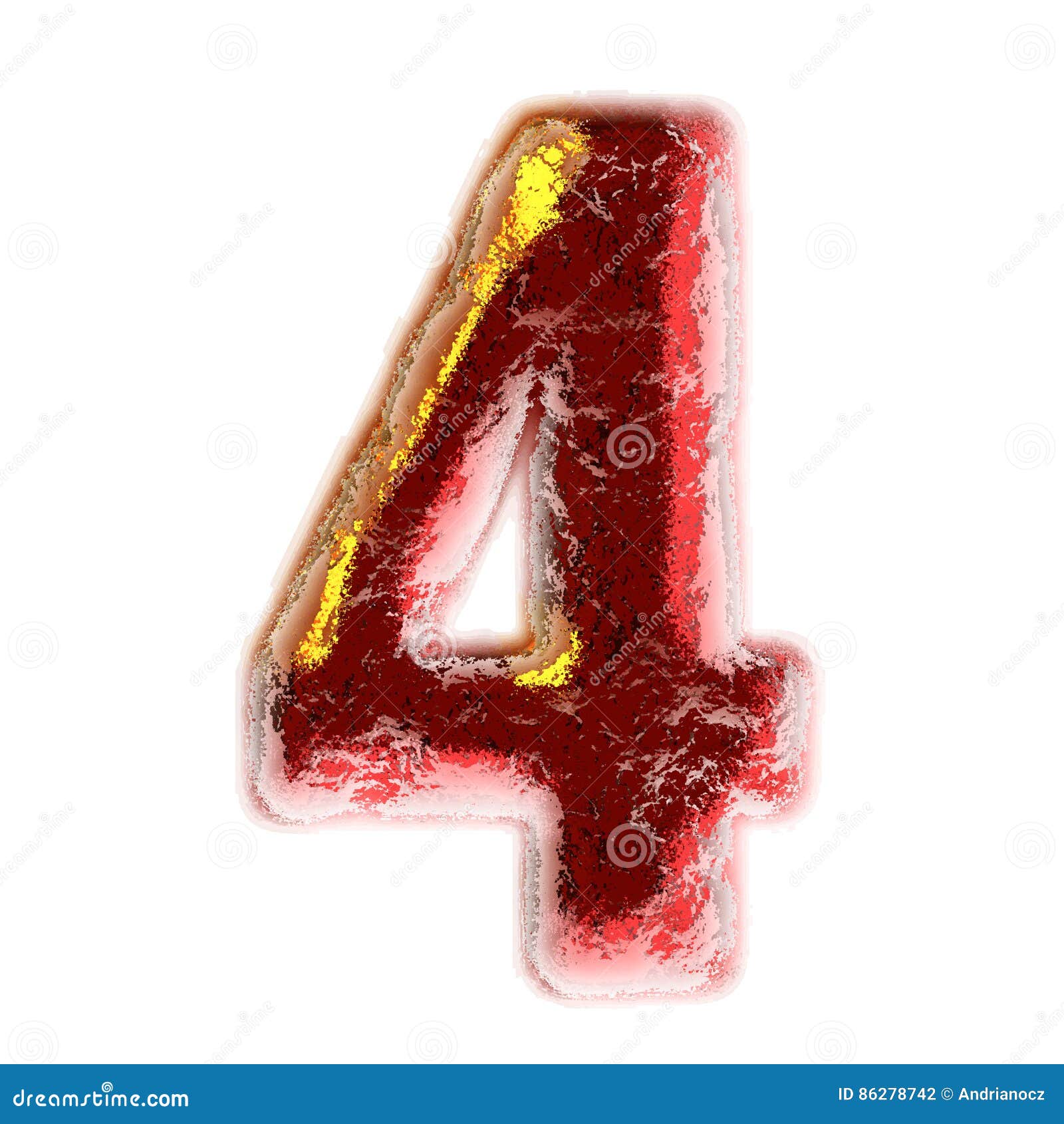 Number 4 on White Background Stock Illustration - Illustration of ...