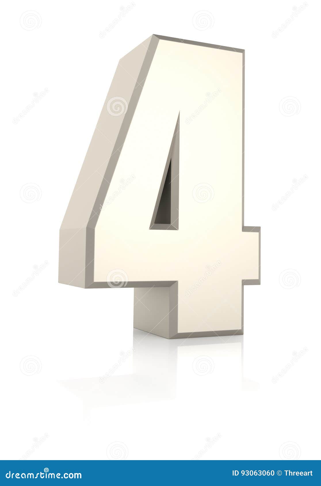 Number 4 on White Background Stock Illustration - Illustration of ...
