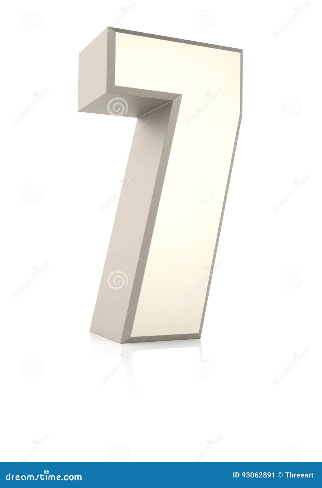 Number 7 on White Background Stock Illustration - Illustration of ...