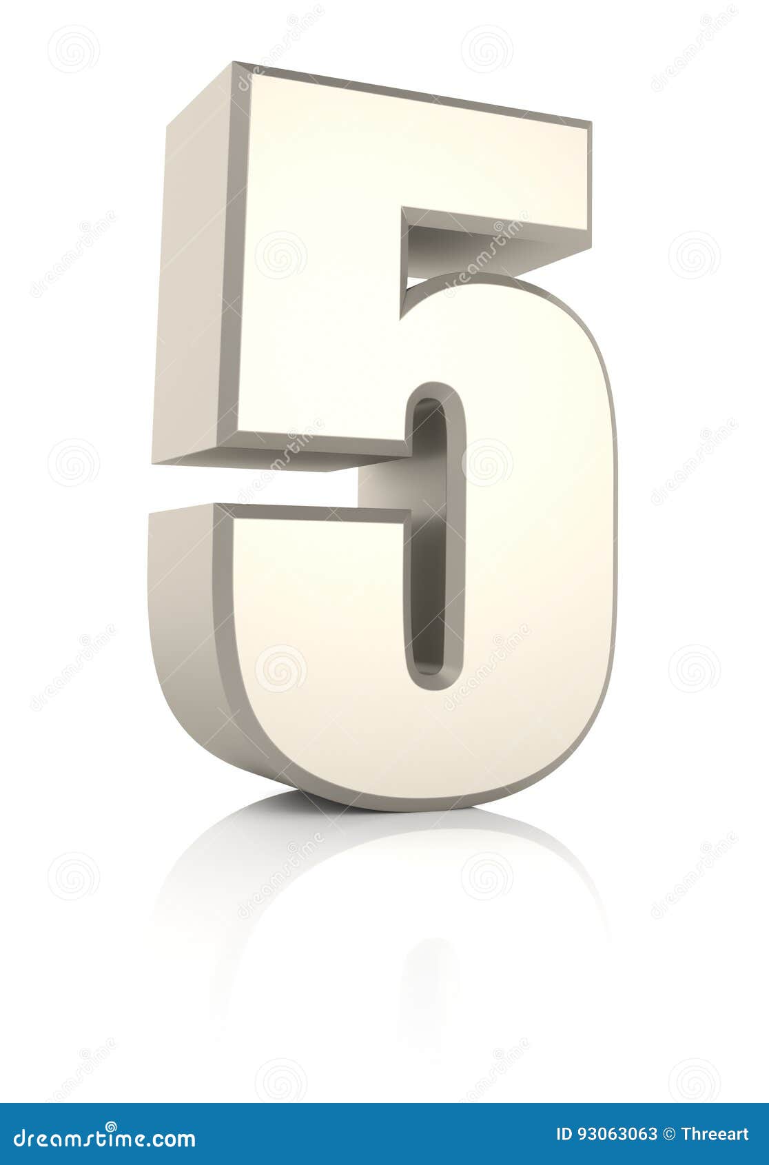 Number 5 on White Background Stock Illustration - Illustration of ...