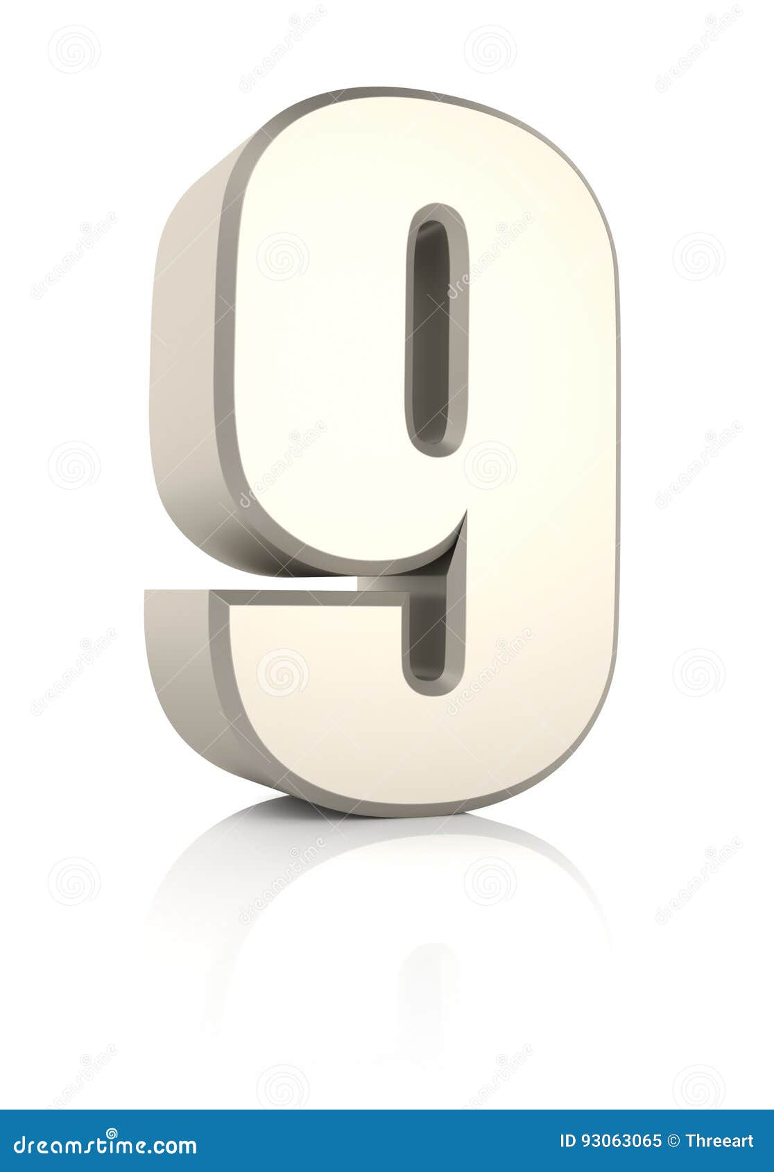 Number 9 on White Background Stock Illustration - Illustration of ...
