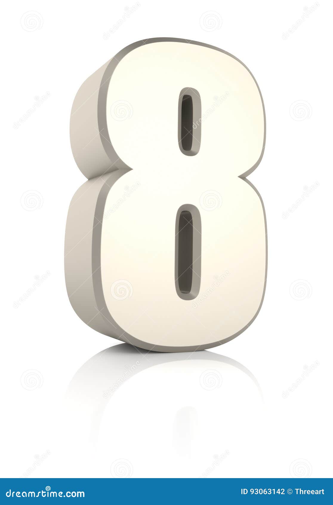 Number 8 on White Background Stock Illustration - Illustration of ...