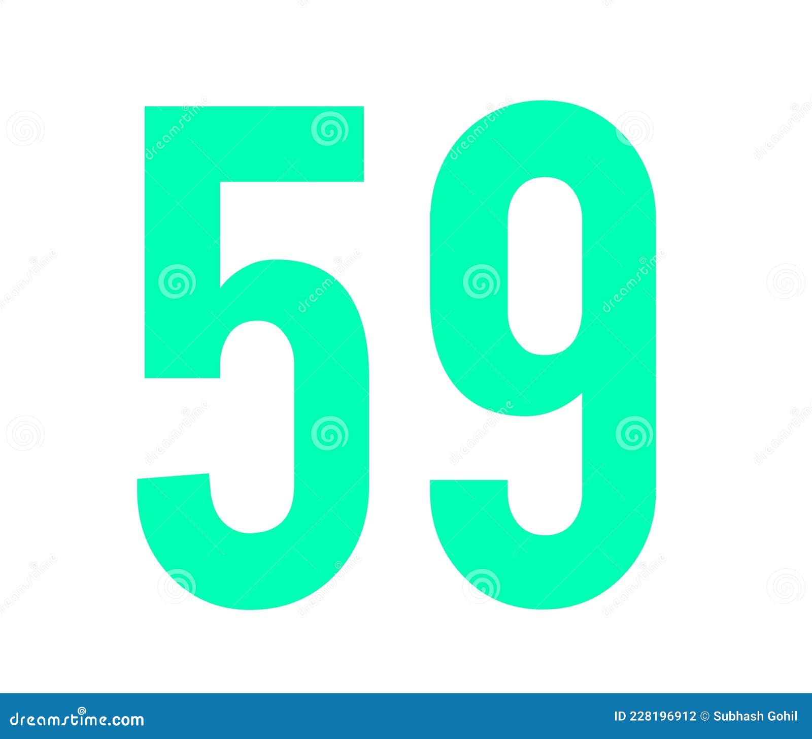 59 number white background stock illustration. Illustration of ...