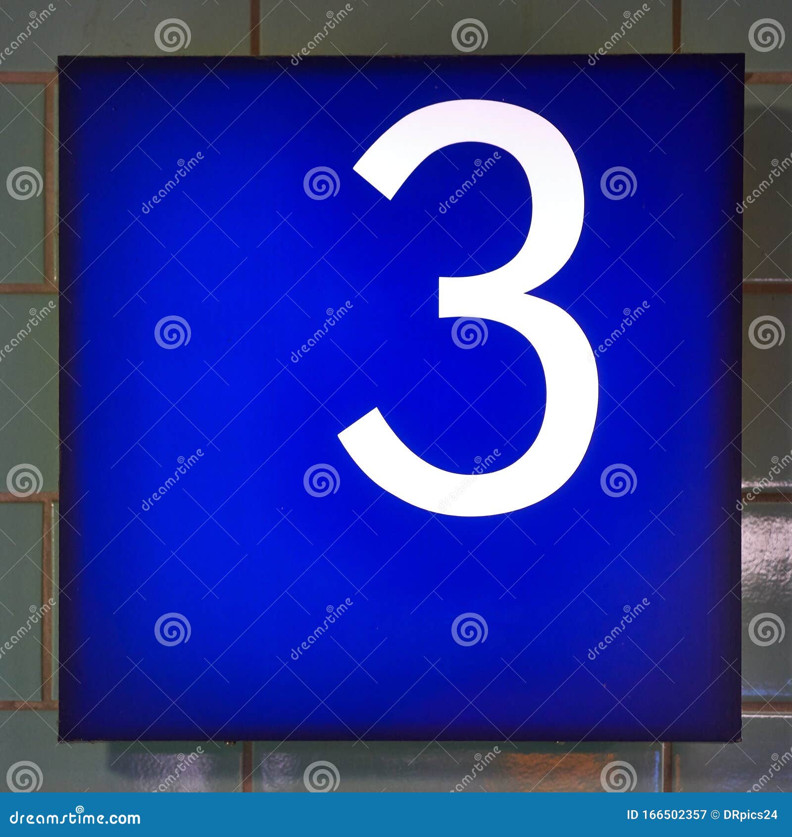 Number 3 in White on a Blue Background Stock Image - Image of splash ...