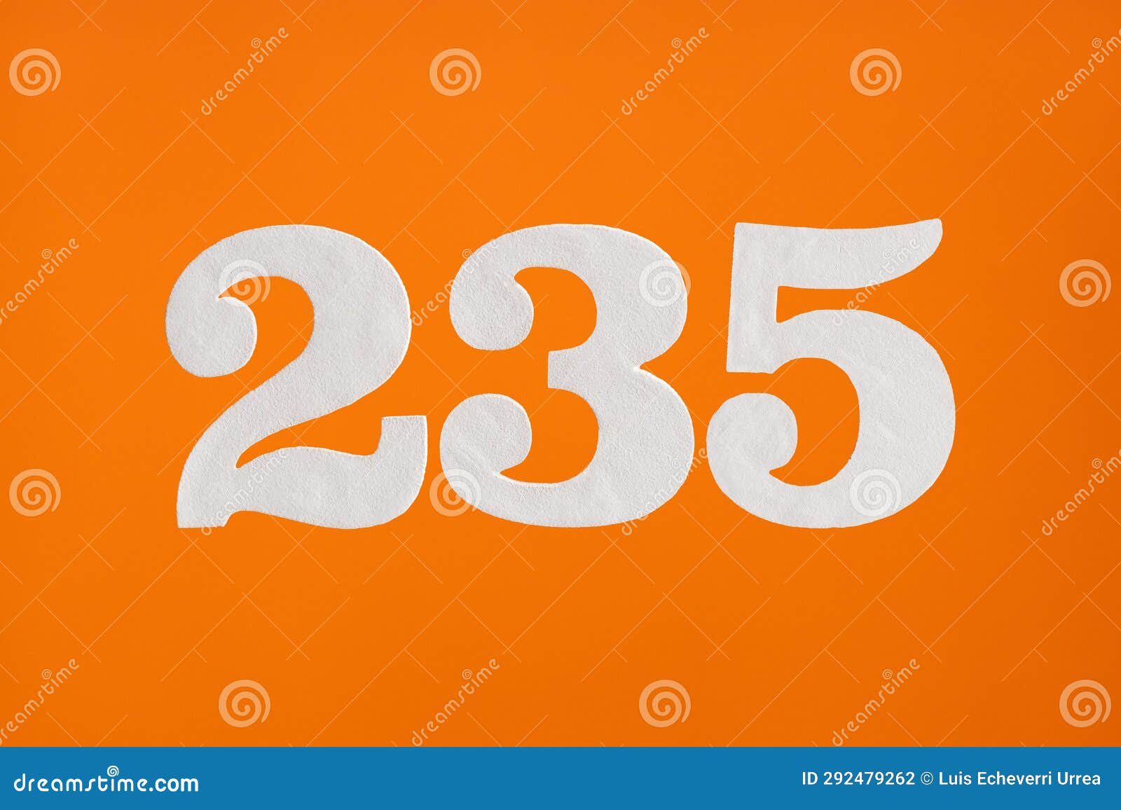 Number 235 - White Digits on Orange Background Stock Photo - Image of ...
