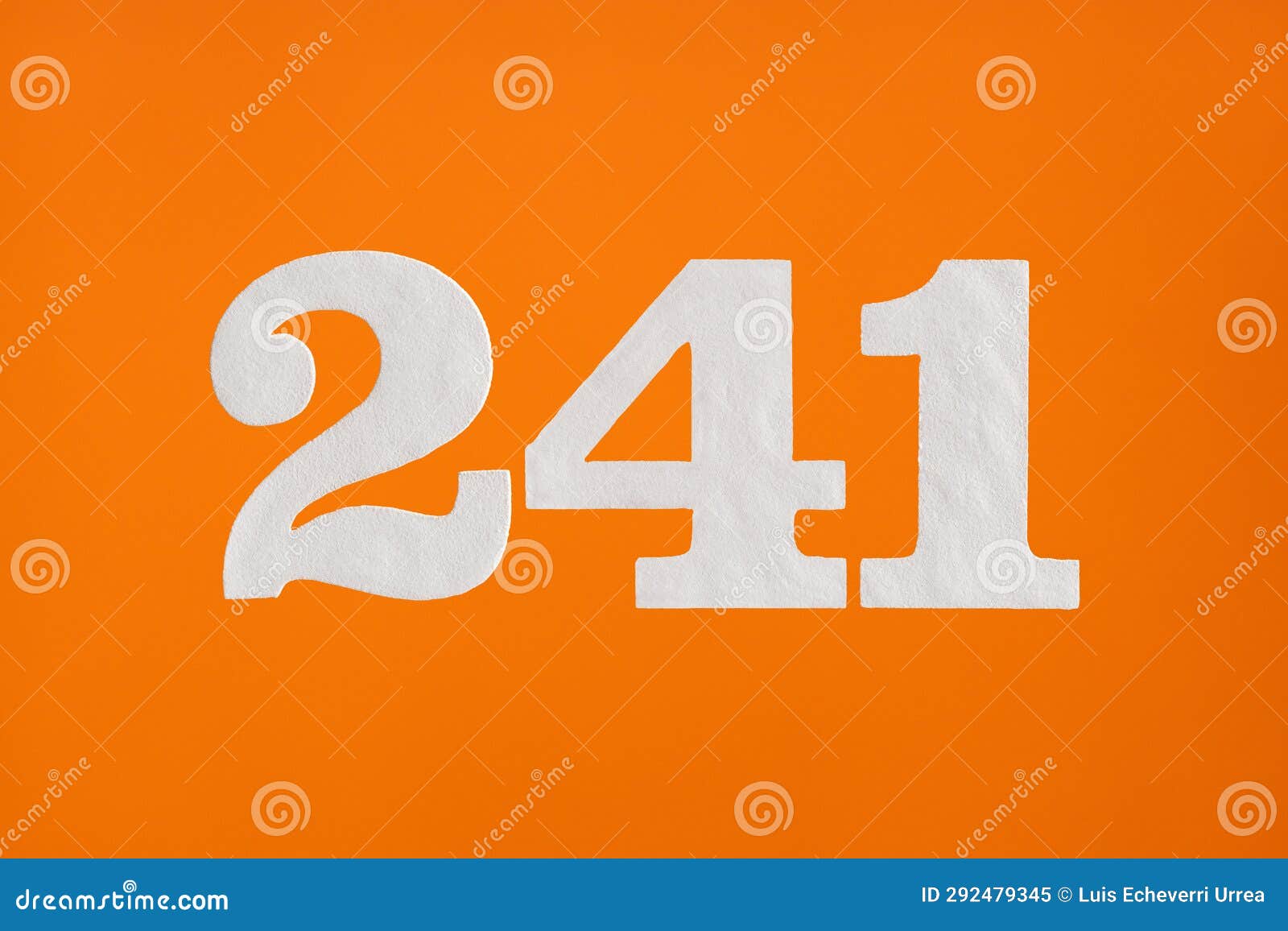 Number 241 - White Digits on Orange Background Stock Image - Image of ...