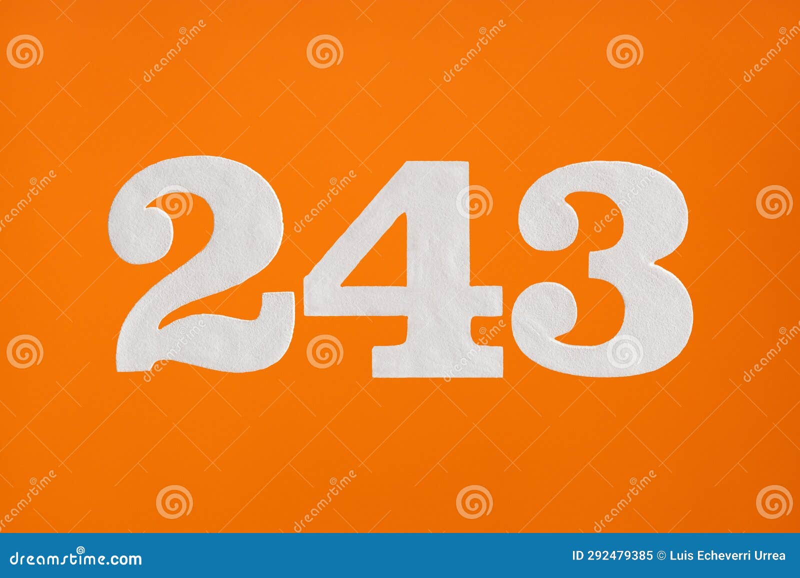 Number 243 - White Digits on Orange Background Stock Image - Image of ...