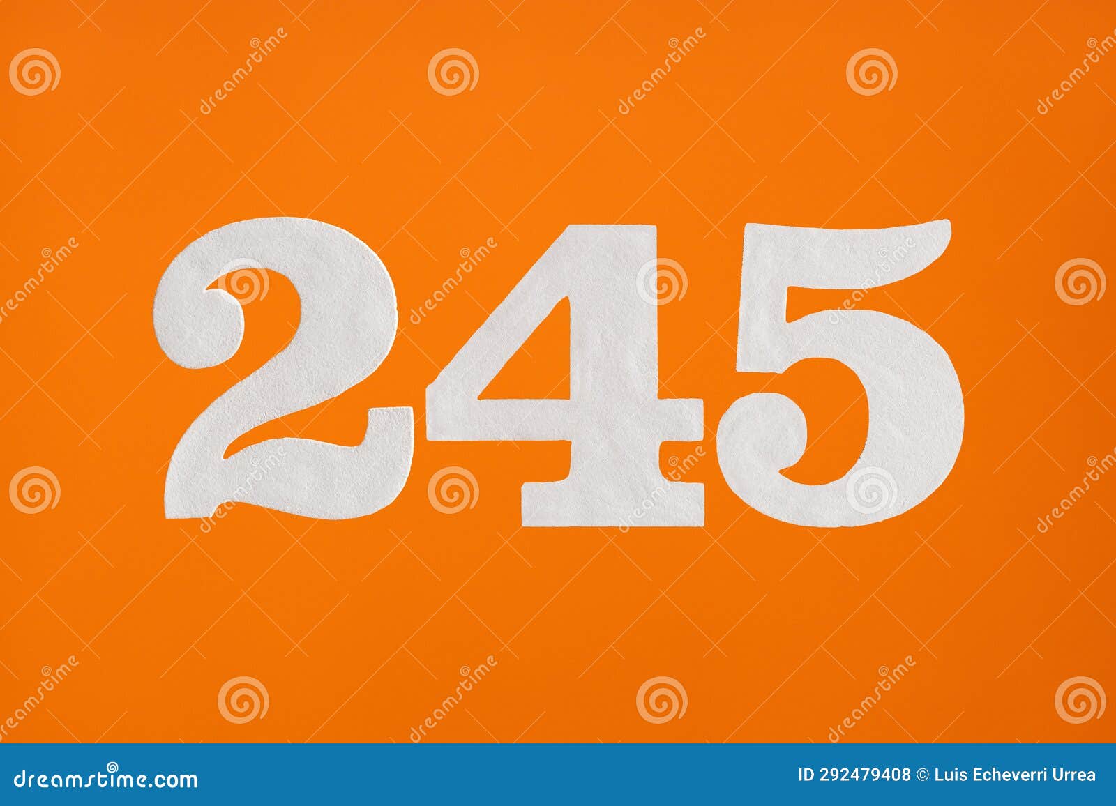 Number 245 - White Digits on Orange Background Stock Photo - Image of ...