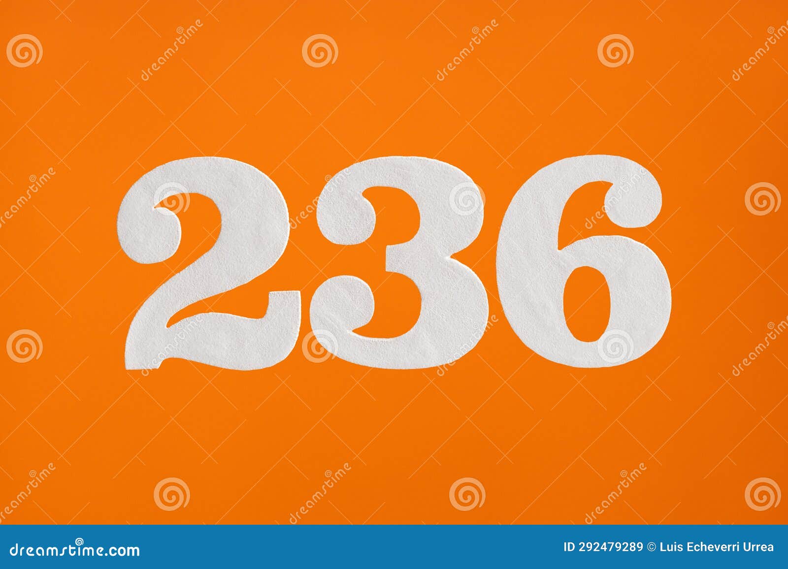Number 236 White Figures on Orange Background Stock Image - Image of ...