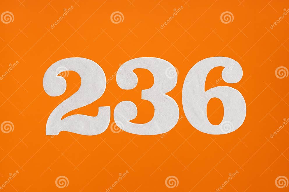 Number 236 White Figures on Orange Background Stock Image - Image of ...