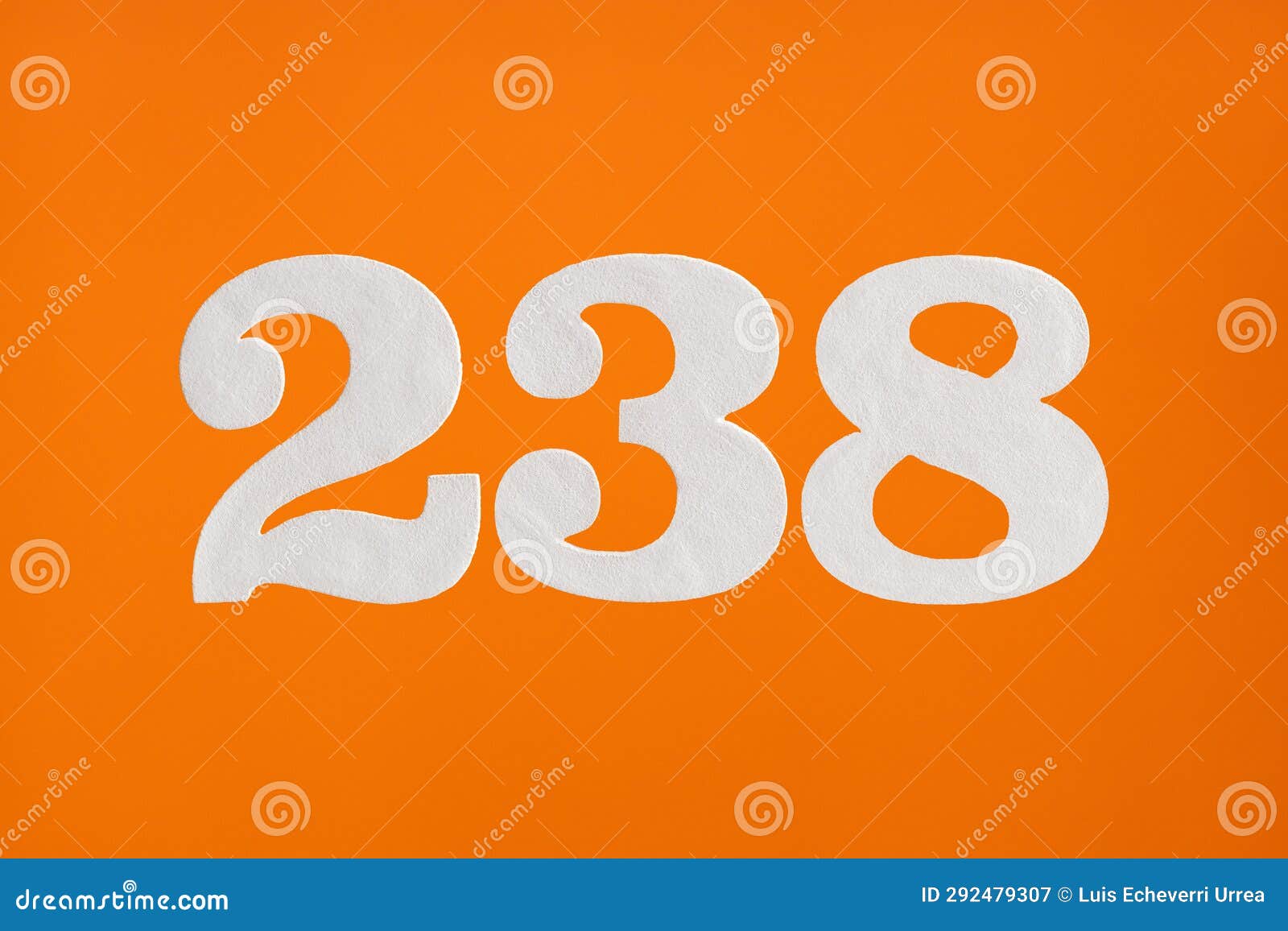 Number 238 White Figures on Orange Background Stock Image - Image of ...