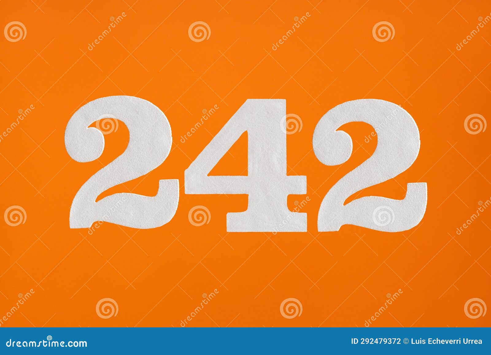 Number 242 White Figures on Orange Background Stock Photo - Image of ...