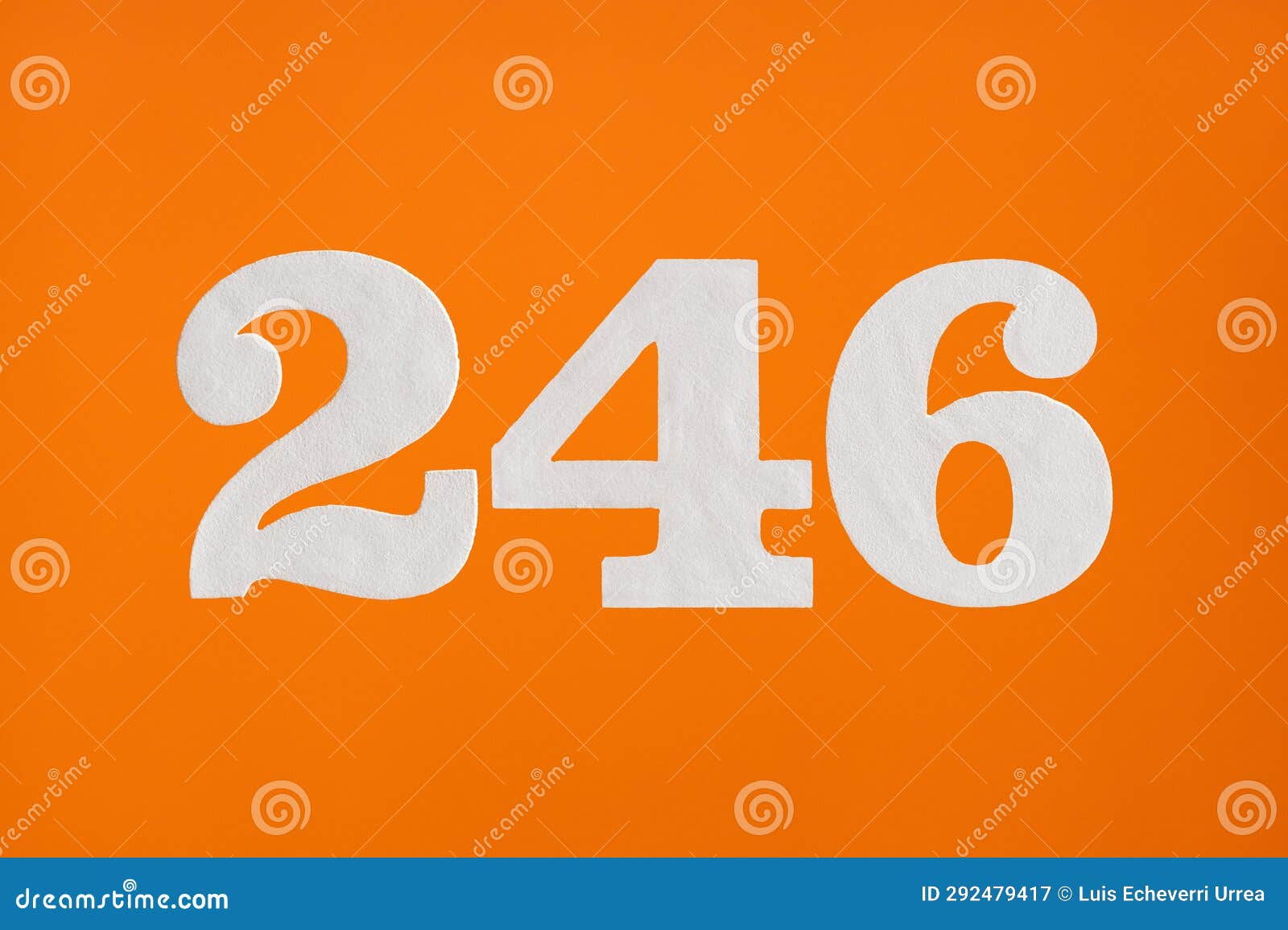 Number 246 White Figures on Orange Background Stock Image - Image of ...