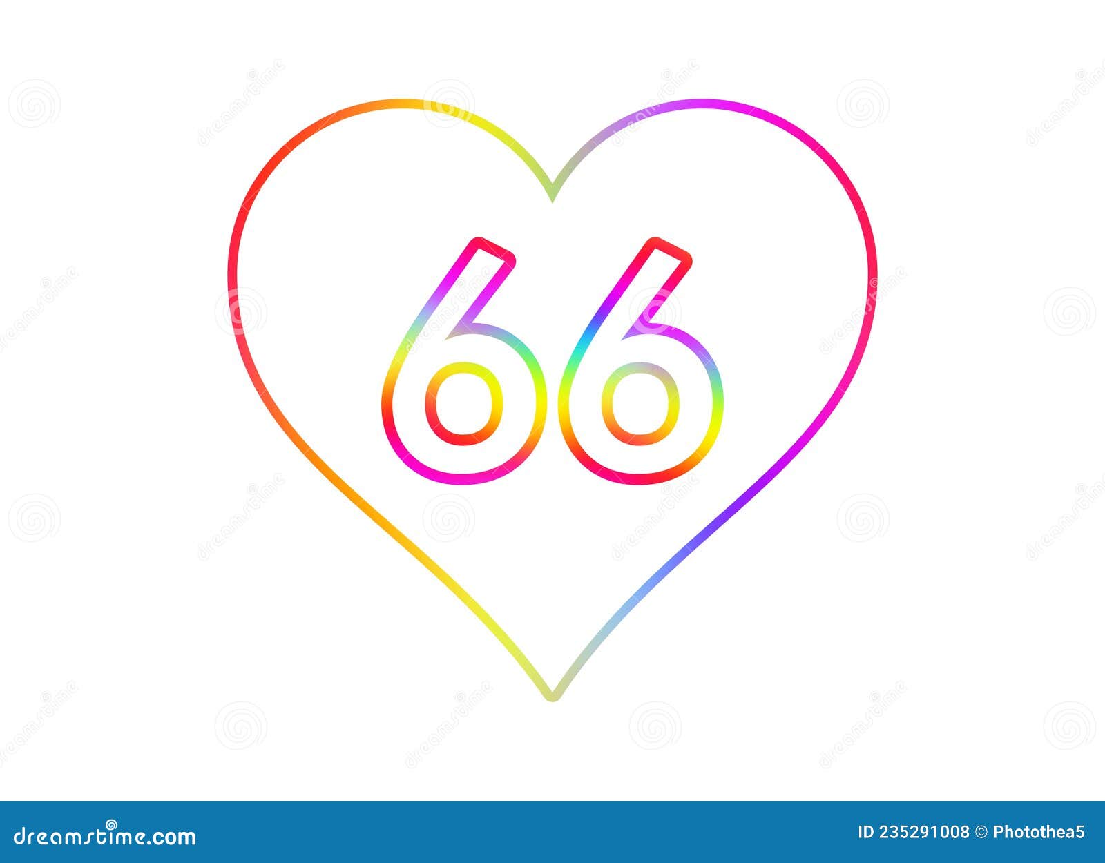 Number 66 into a White Heart Stock Illustration - Illustration of heart ...