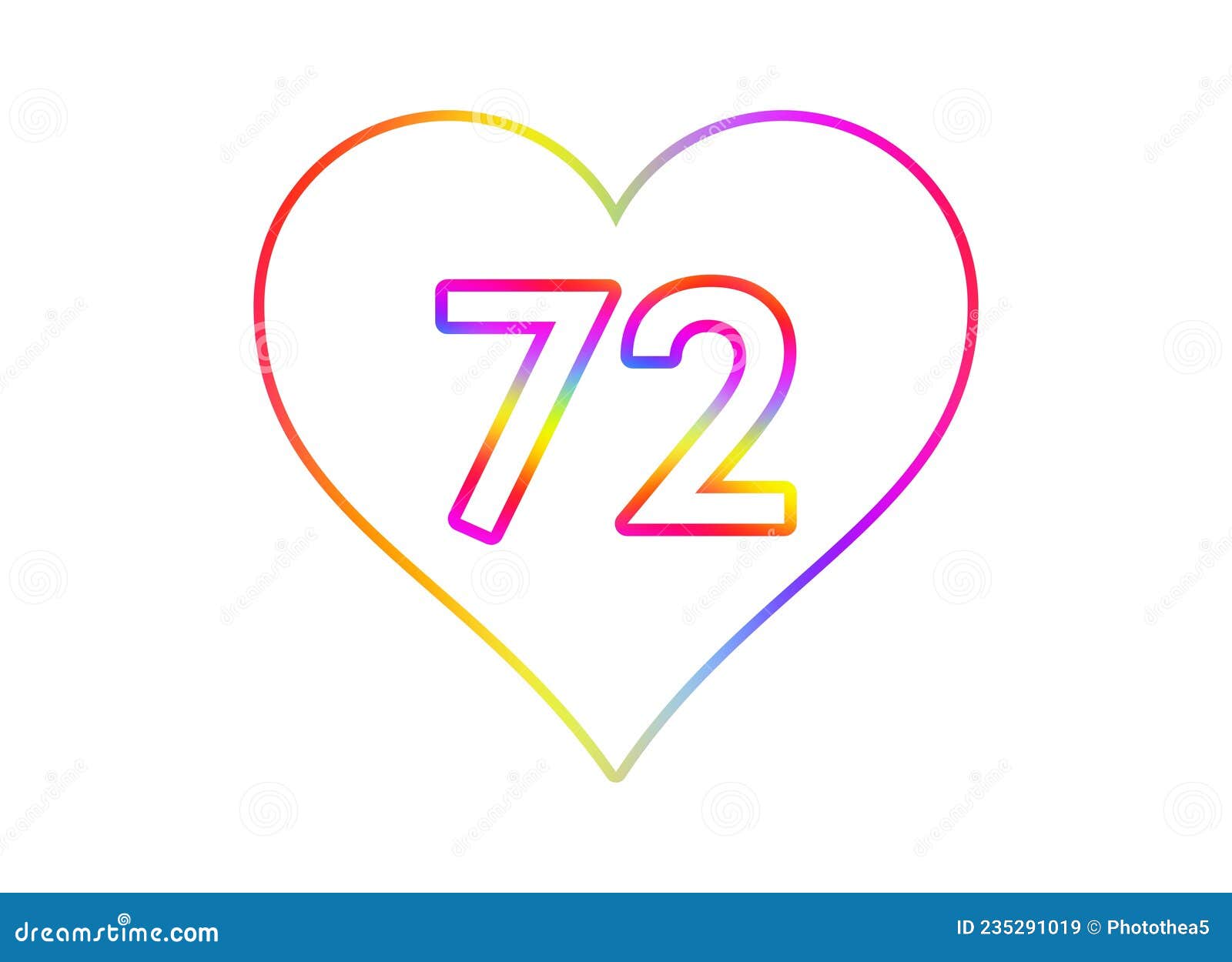 Number 72 into a White Heart Stock Illustration - Illustration of white ...