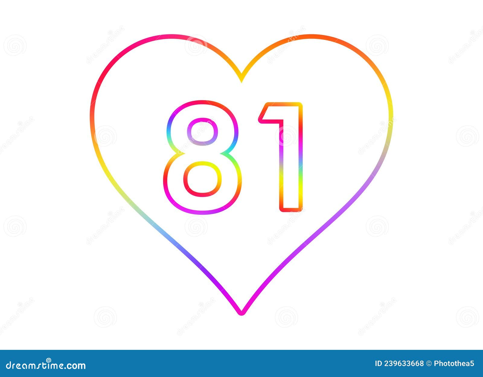 Number 81 Into A White Heart Stock Photo | CartoonDealer.com #239633668