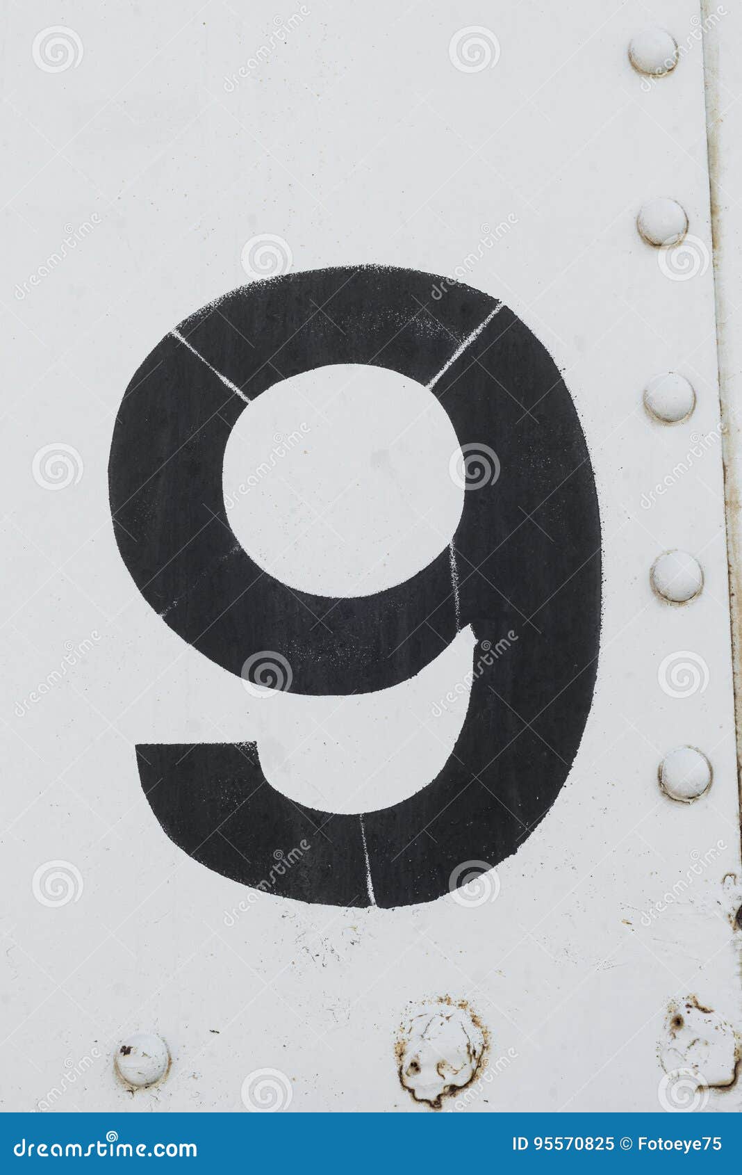 Number 9 White Old Metal Background Texture Stock Image - Image of nine ...