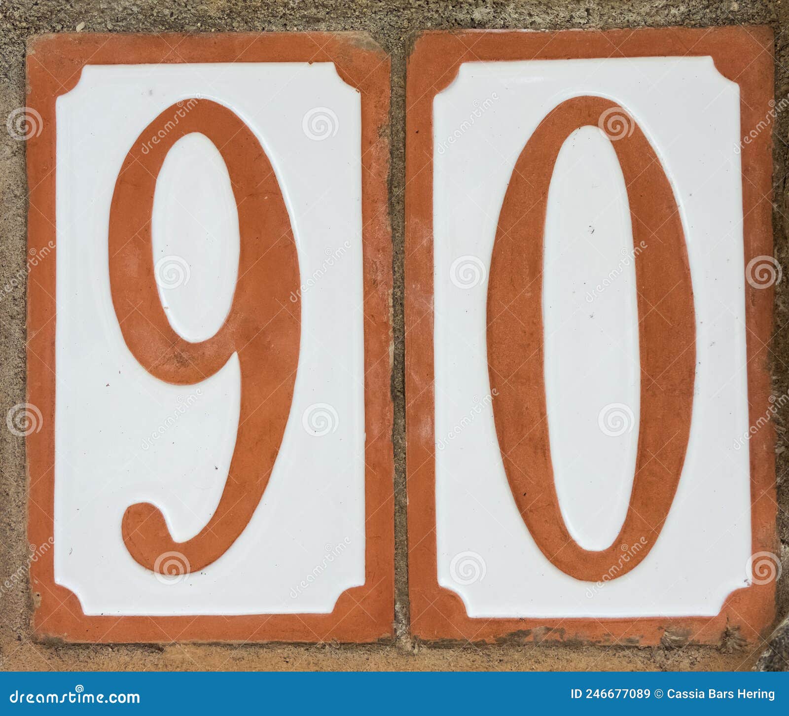 Number 90 in White and Orange Stock Image - Image of brand, signage ...