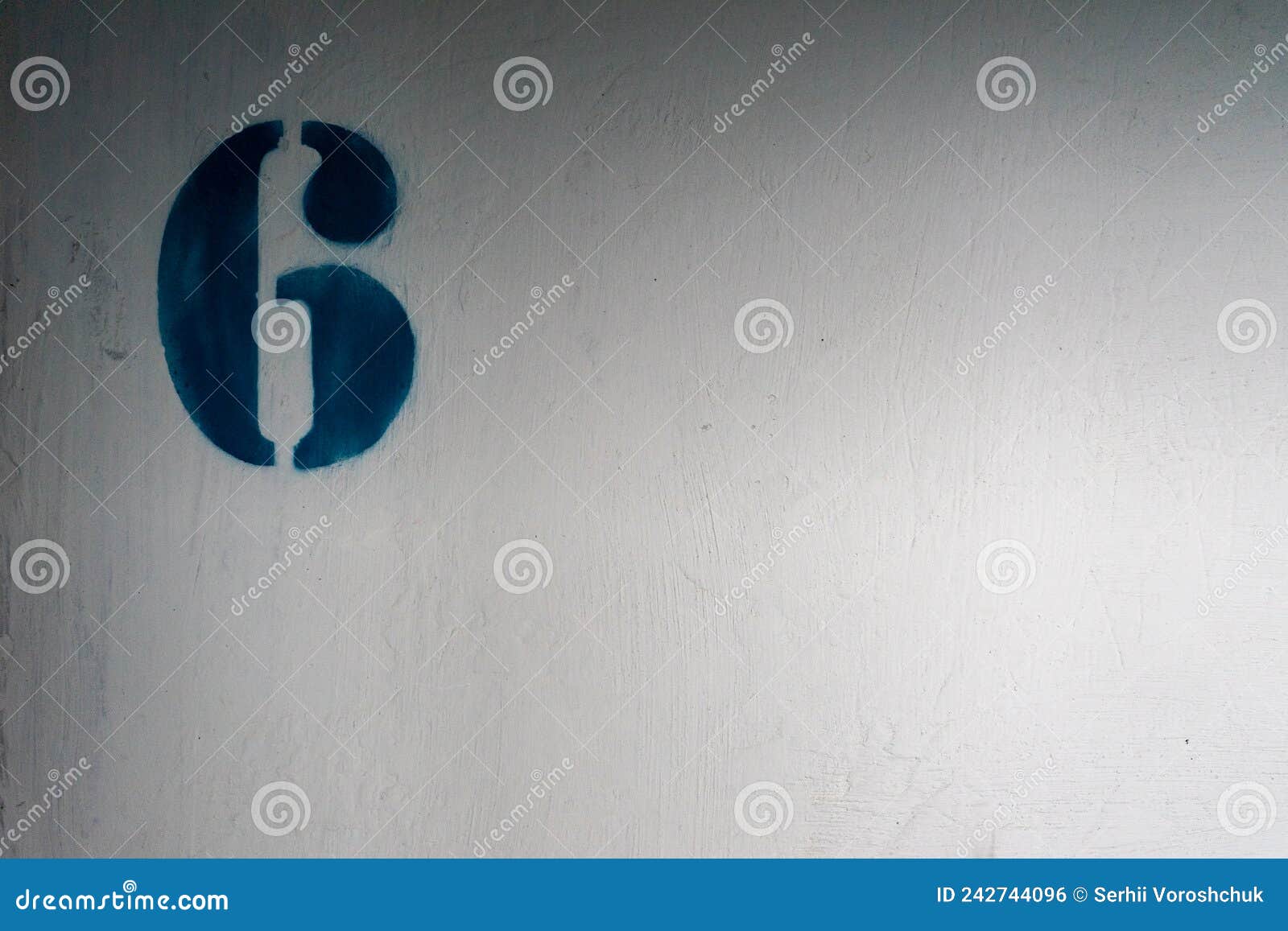 Number 6 on the White Wall. the Name of the Floor in a Multi-storey ...