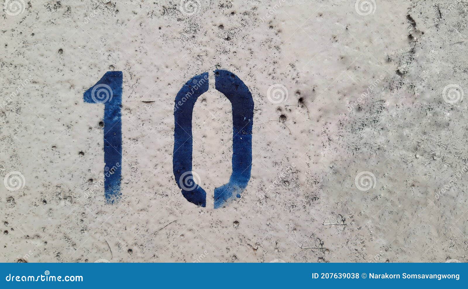 Number 10 on White Concrete. Stock Photo - Image of closeup, abstract ...
