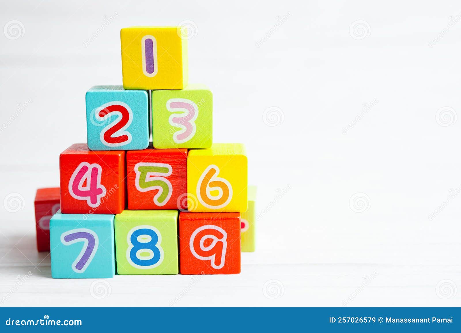 Number Wood Block Cubes for Learning Mathematic, Education Math Concept ...